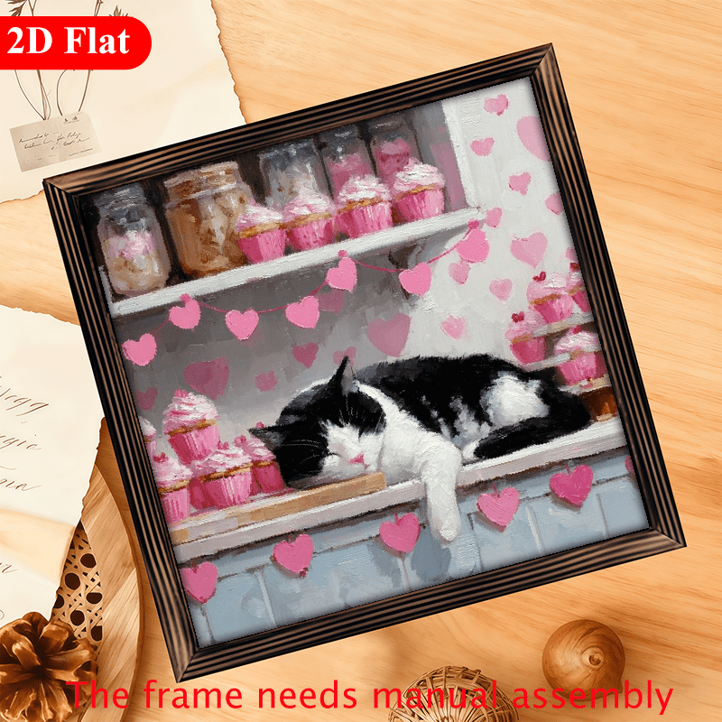 1Pc Wood Frame Sign Bird Pink Roses Blooming Wall Art Paintings Ideal ...
