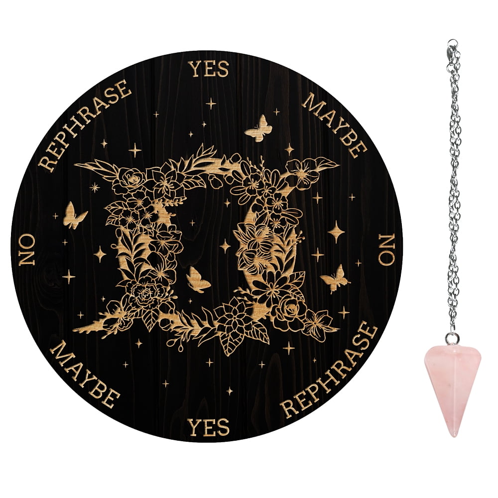 1Pc Wood Pendulum Board 1Pc 304 Stainless Steel Cable Chain Necklaces ...