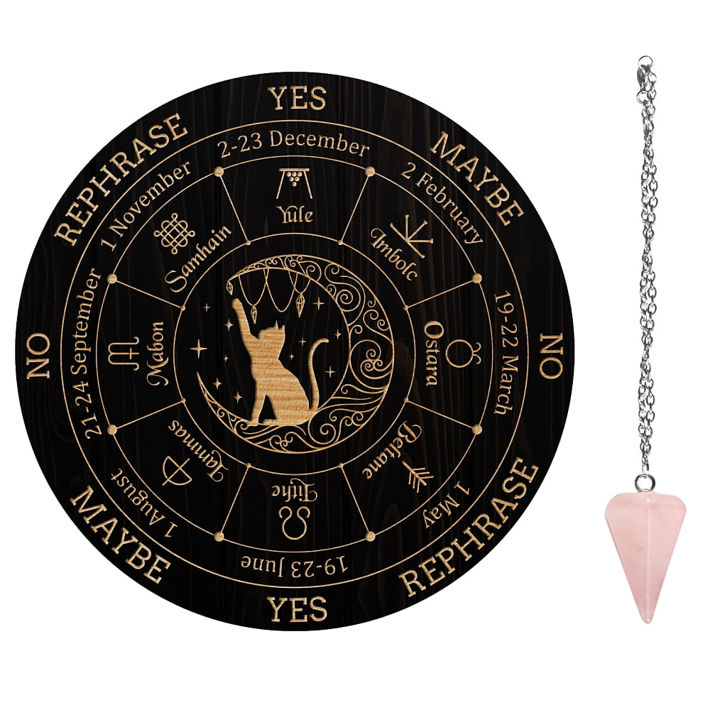 1Pc Wood Pendulum Board 1Pc 304 Stainless Steel Cable Chain Necklaces ...