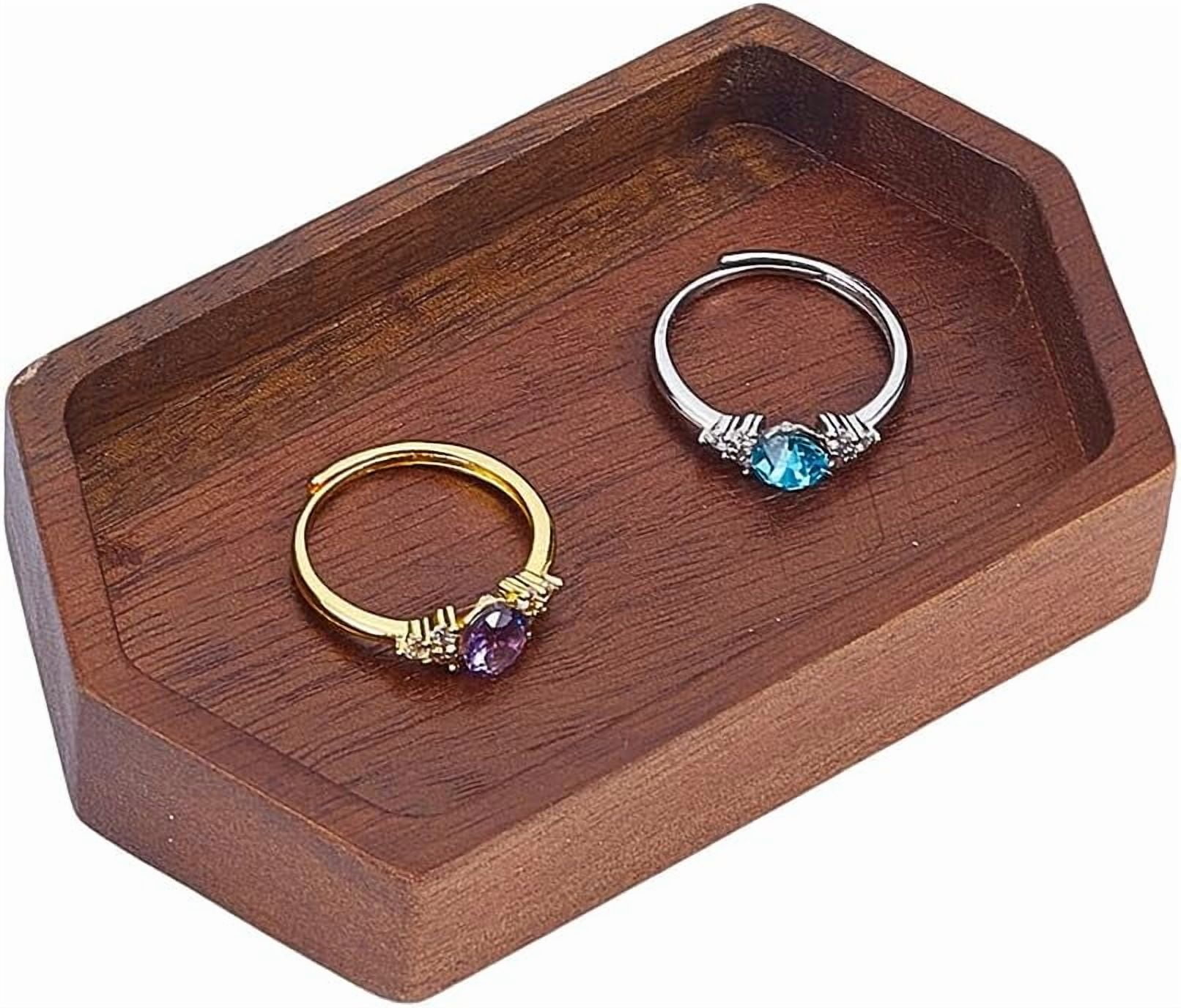 1Pc Wood Rings Display Tray Wooden Jewelry Dish Decorative Bracelets ...