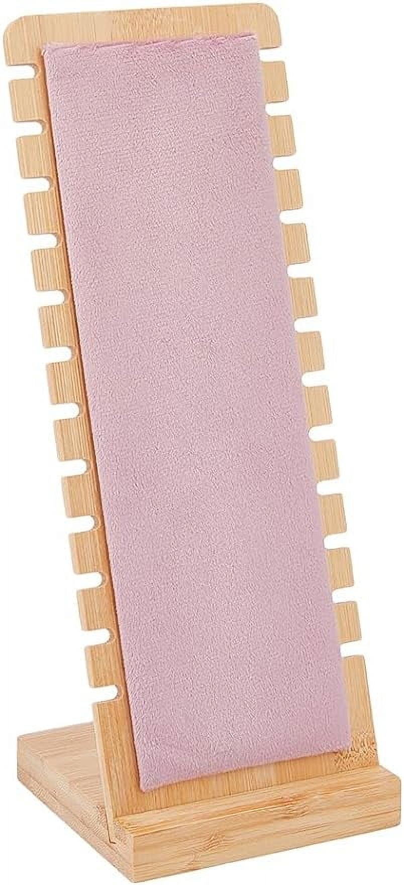 1Pc Wood Slant Back Display Stand Velvet Soft Mat Necklace Storage Rack ...