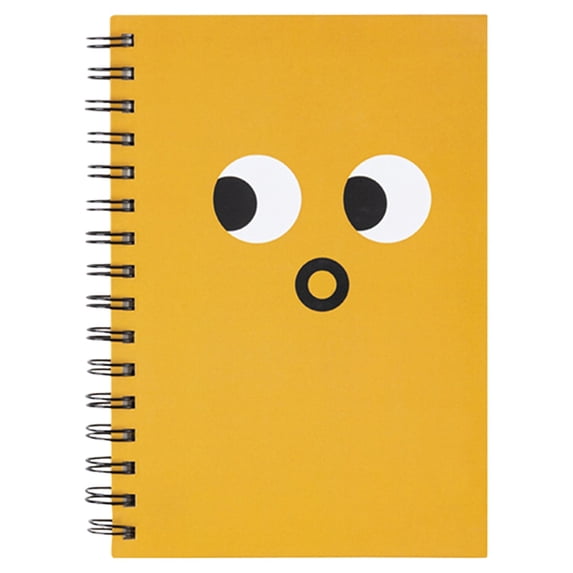 1Pc Yellow Surprised Face Spiral Notebook, 6x8.3 Inch Hard Cover Lined ...
