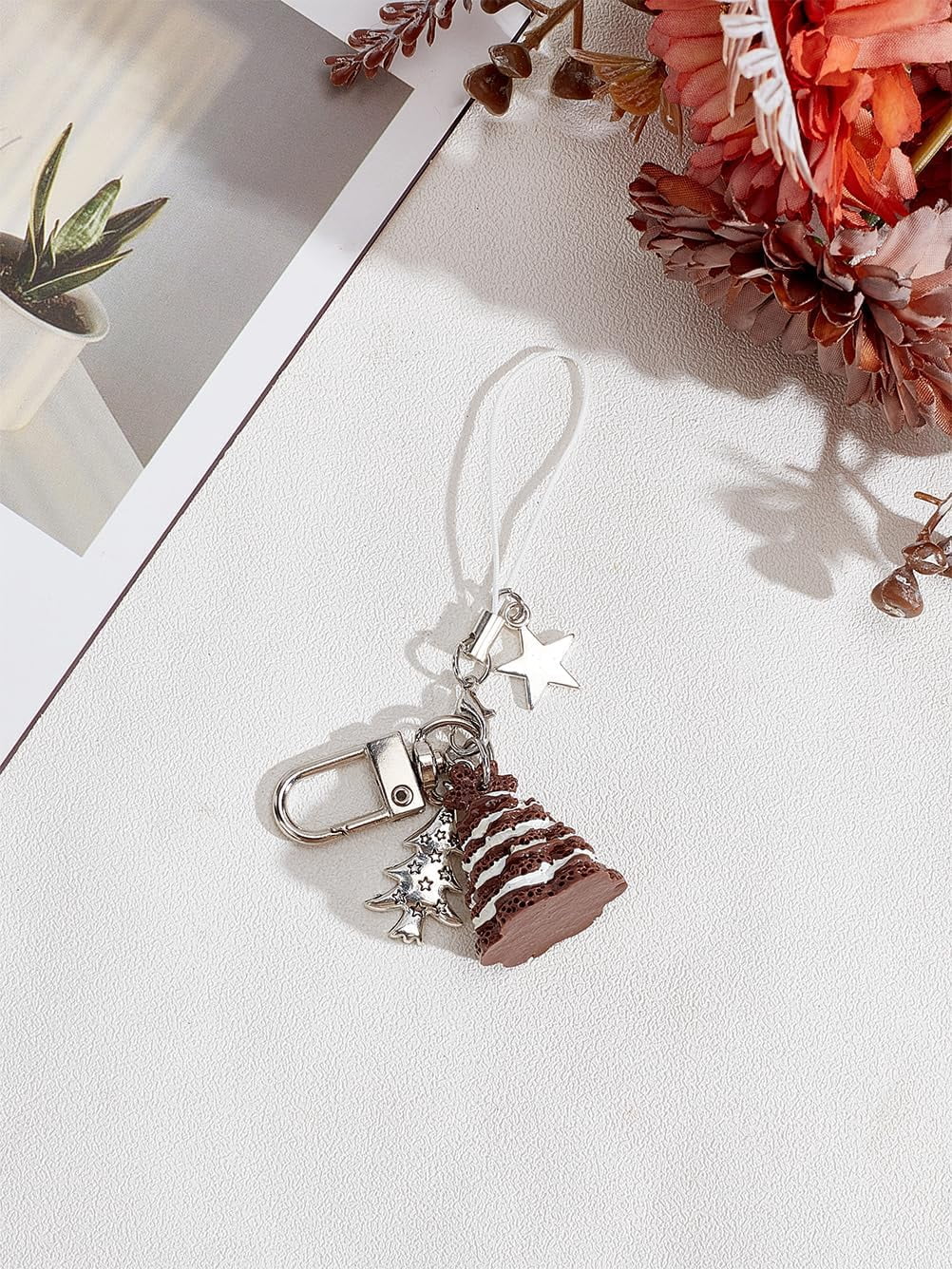 1Pc Zinc Alloy Resin Bead Mobile Straps Cake Silver 100mm - Walmart.com