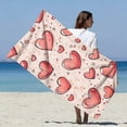 1Pc, hand-painted love style oversized soft beach towel, pink love ...