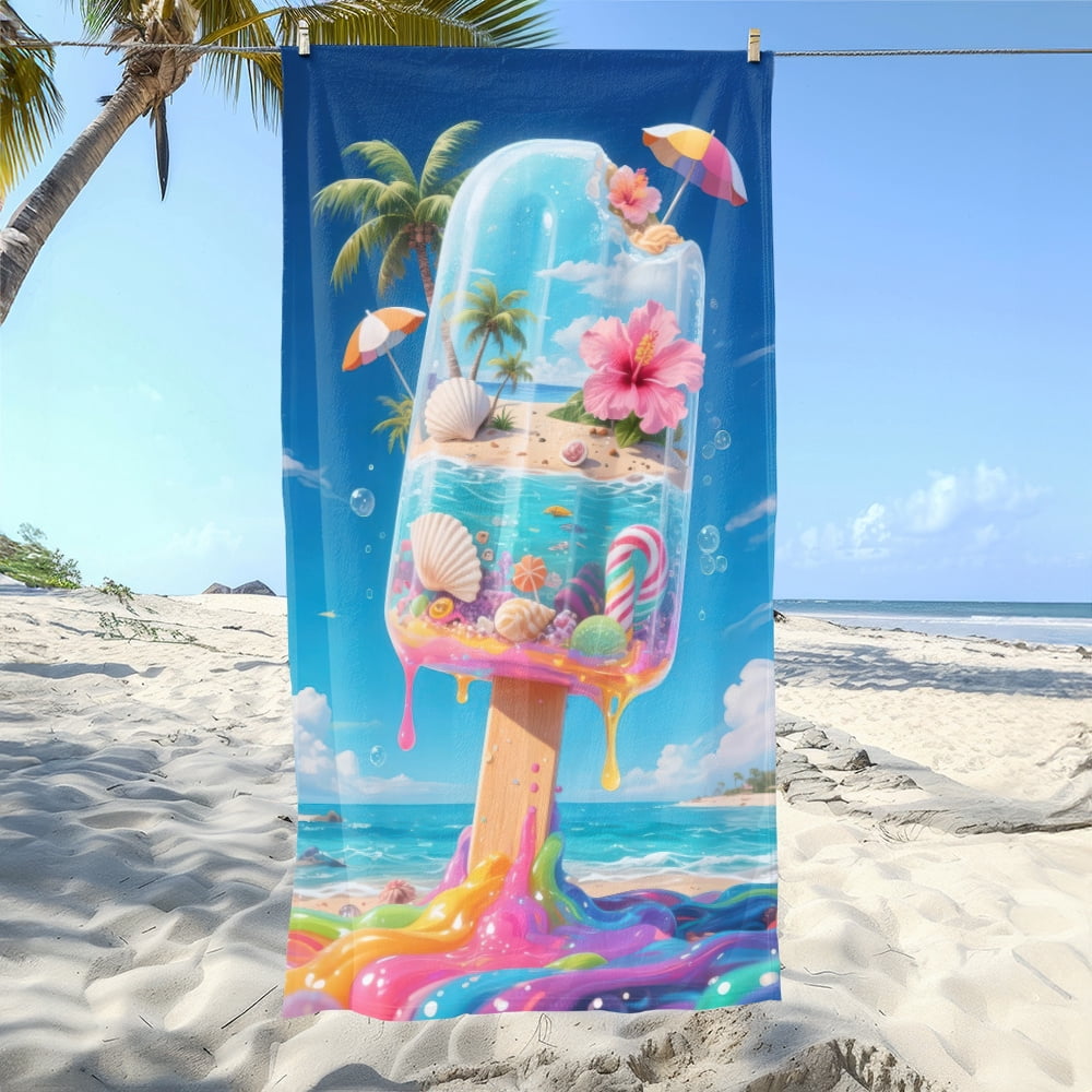 1Pc A must for summer carnival! This beach towel is printed with a ...