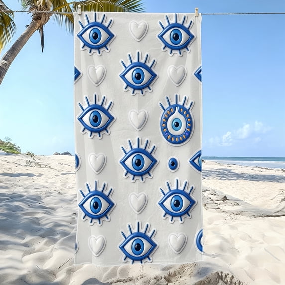 1Pc mysterious blue eyes and love pattern 2D flat print pattern soft ...