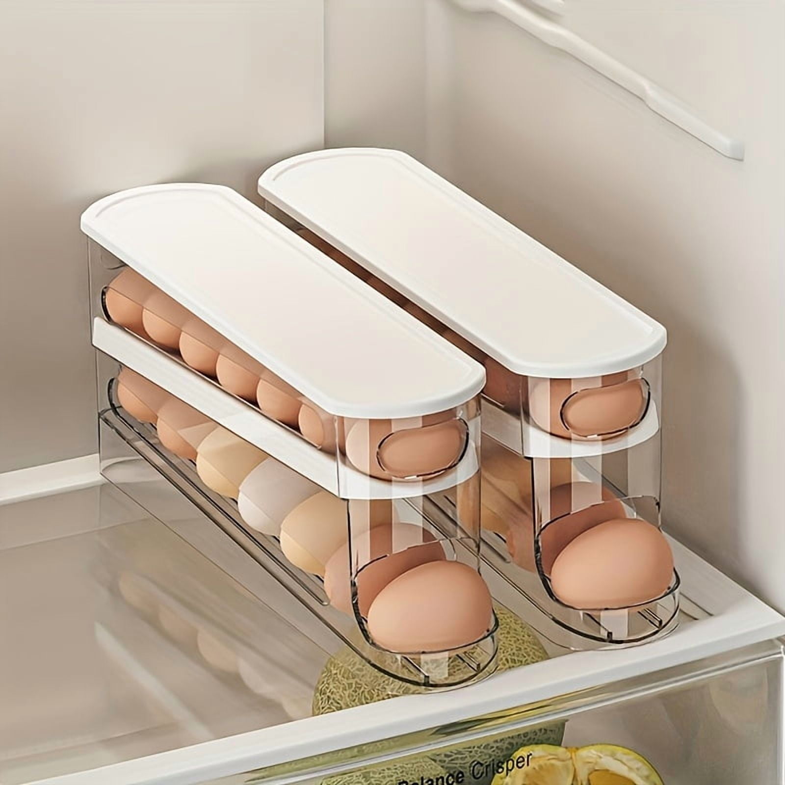 1Pc rolling egg storage box, double automatic egg roller, refrigerator ...