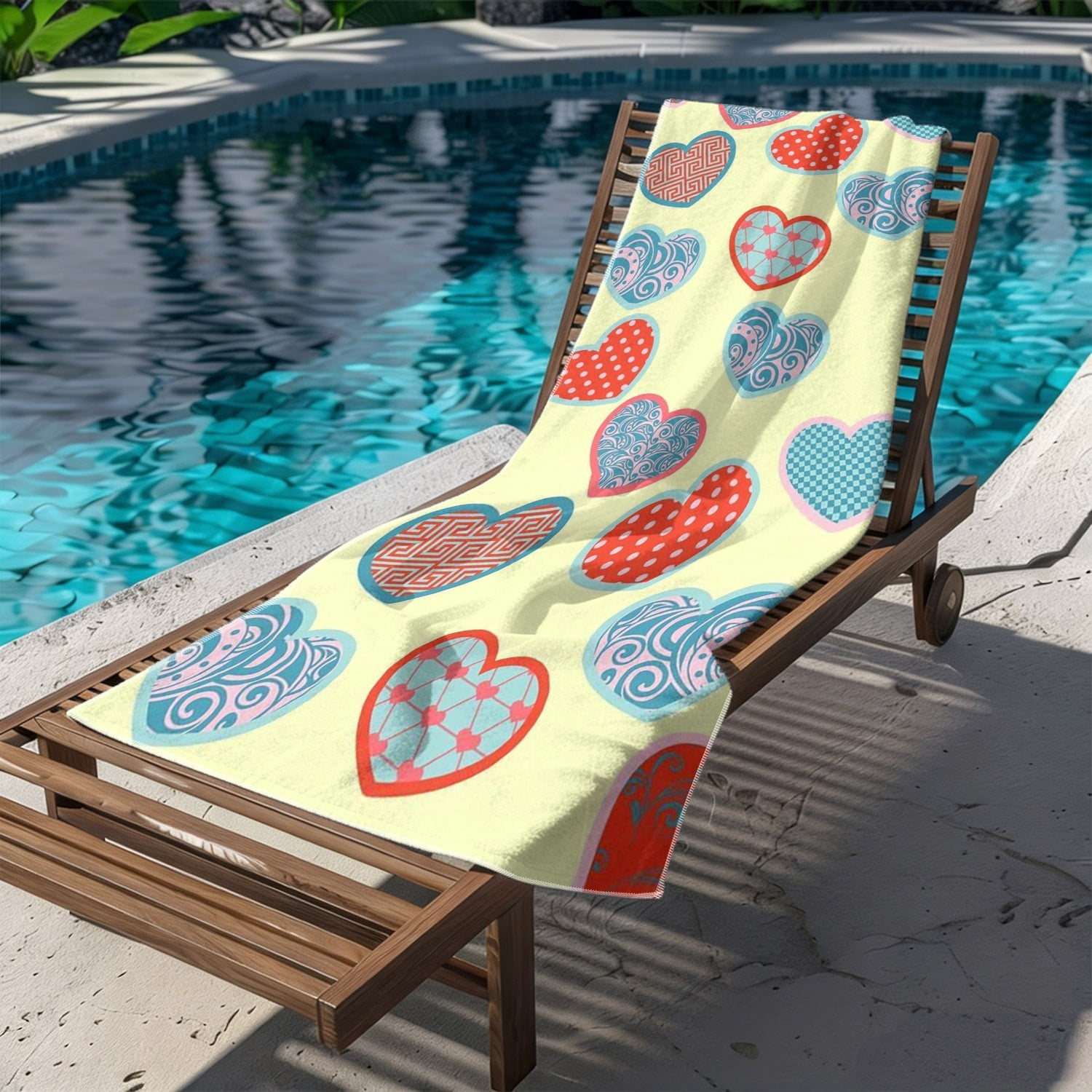 1Pc romantic heart-shaped style soft towel is suitable for beach ...