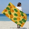 1Pc, tropical pineapple print oversized soft beach towel, bright fruit ...