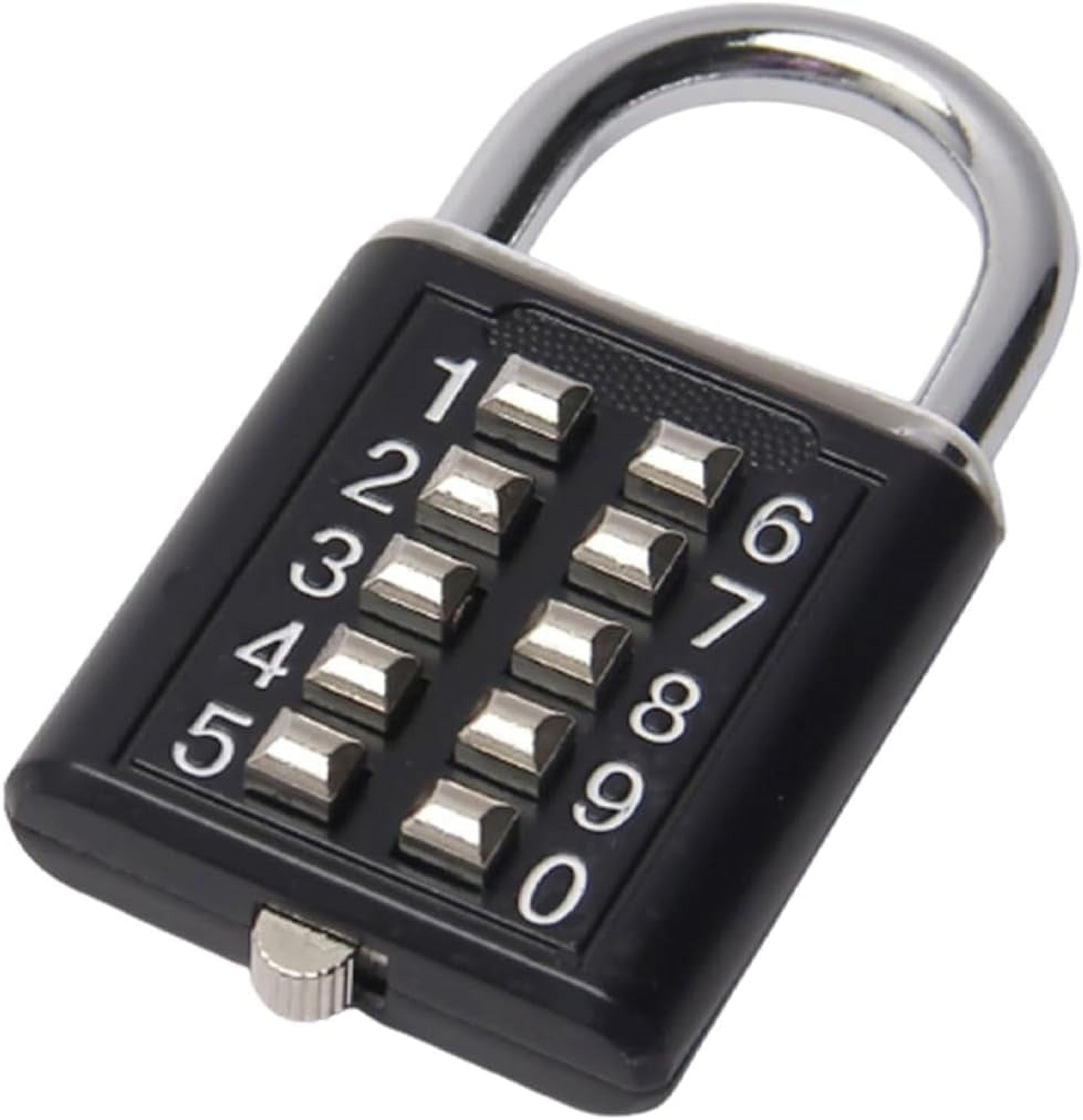 1Pcs 10-Digit Combination Padlock Push Button Lock for Locker Gym, Case ...