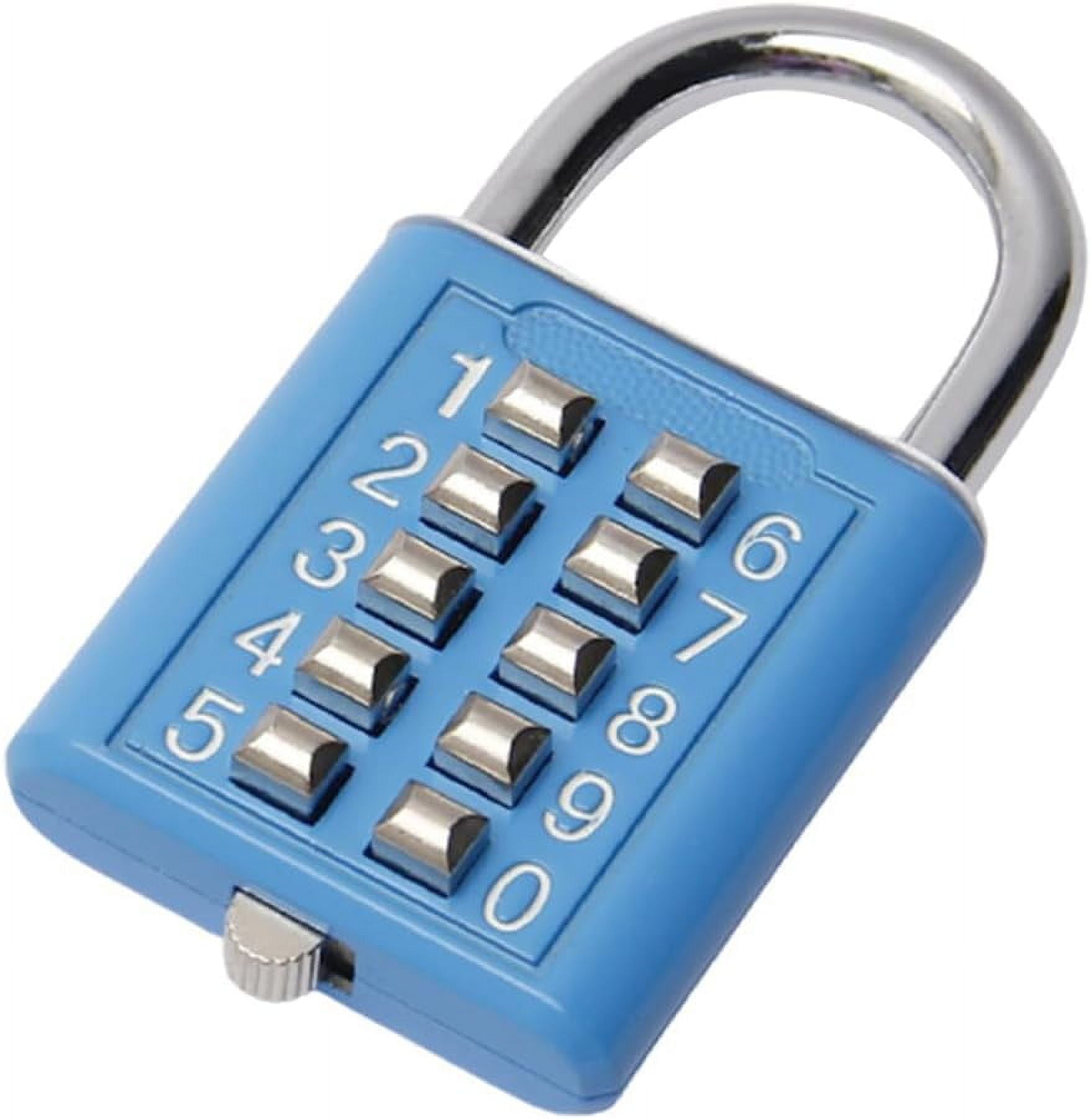 1Pcs 10-Digit Combination Padlock Push Button Lock for Locker Gym, Case ...