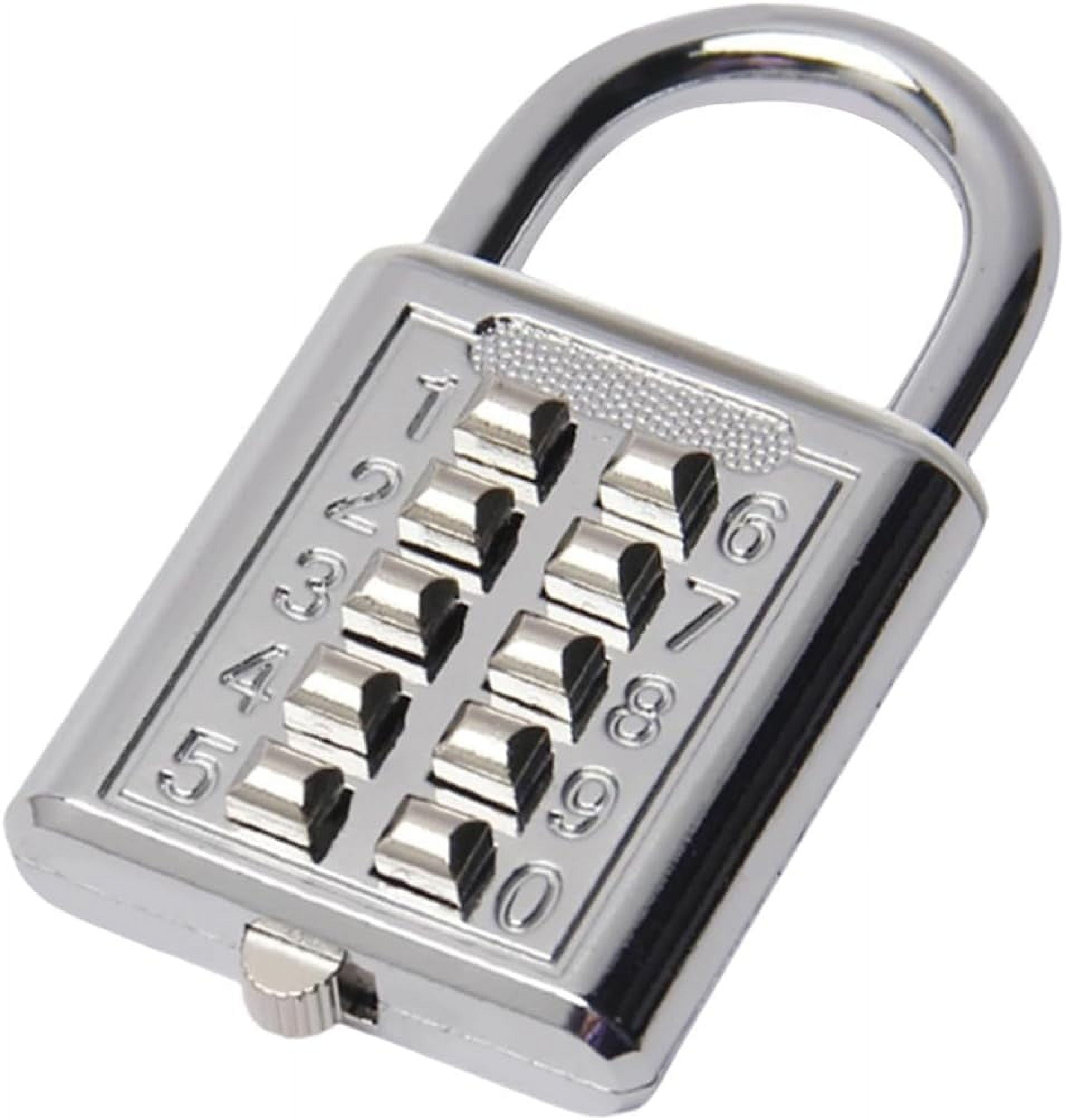 1Pcs 10-Digit Combination Padlock Push Button Lock for Locker Gym, Case ...