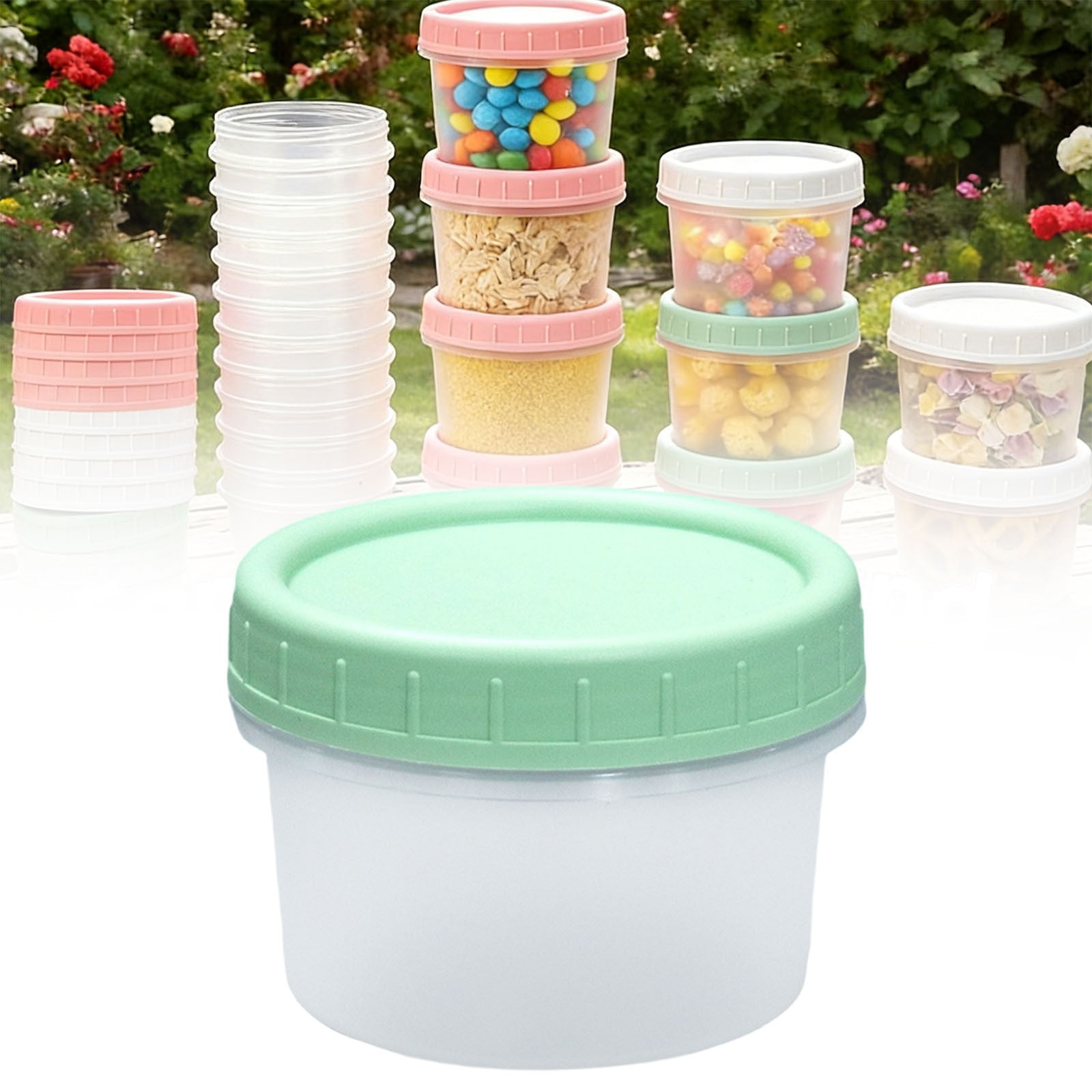 1Pcs 120ml/4oz Reusable Small Plastic Containers with Light Green Screw ...