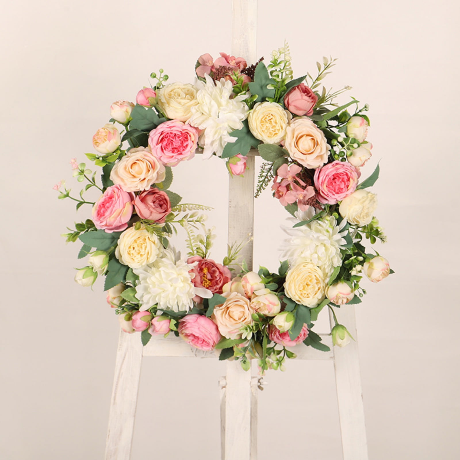 1Pcs 15.7inch Boho Chic Peony Garland Spring Door & Wall Decor Wreaths ...