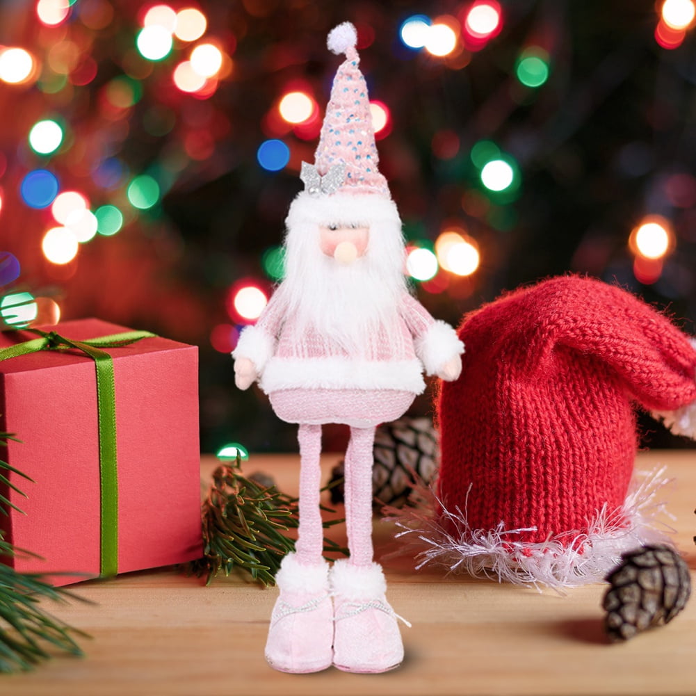 1Pcs 16 inches Pink Christmas Plush Toy Retractable Long Leg Standing ...