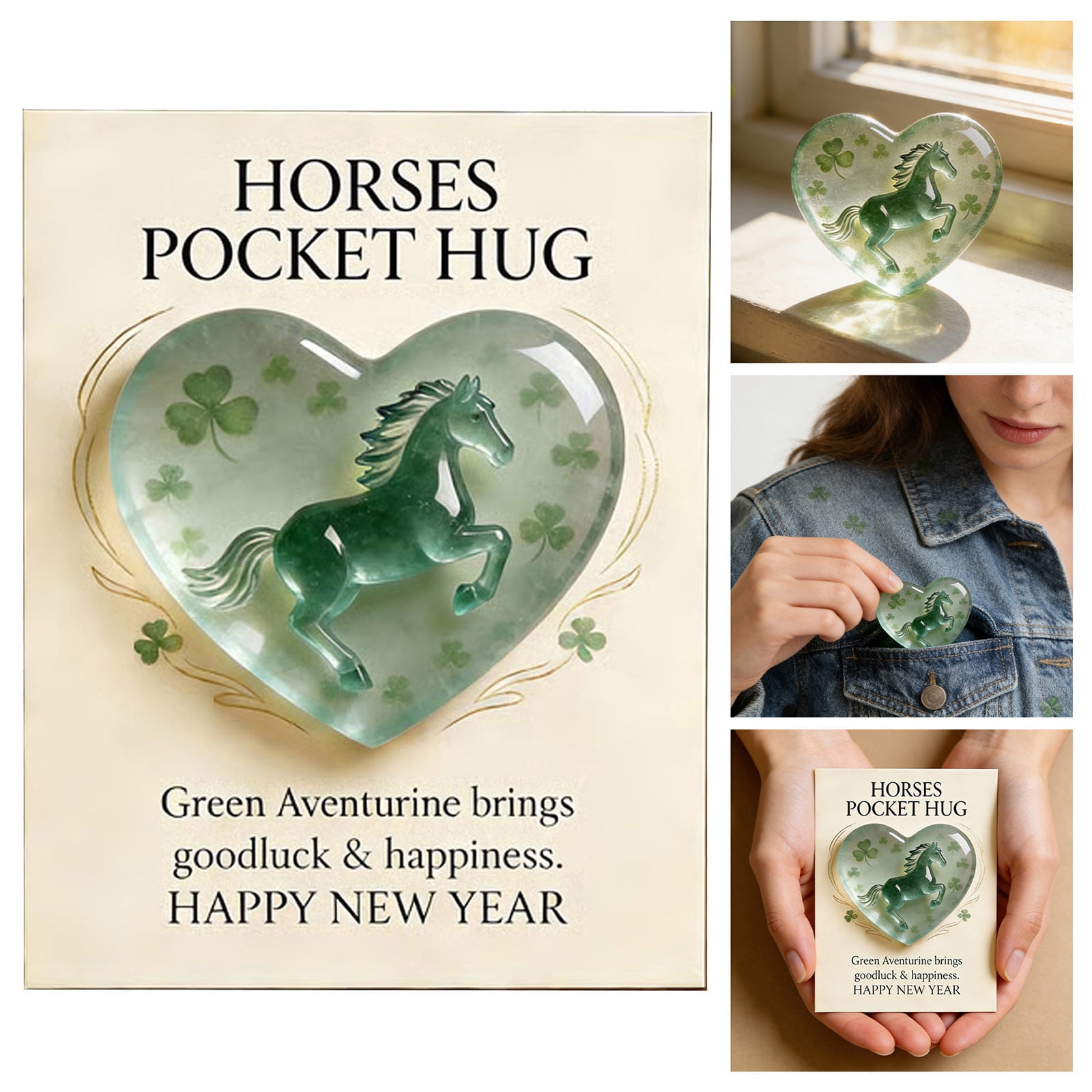 1Pcs 2026 Horses Pocket Hug Crystal Horse A Of Strength & Beginnings ...