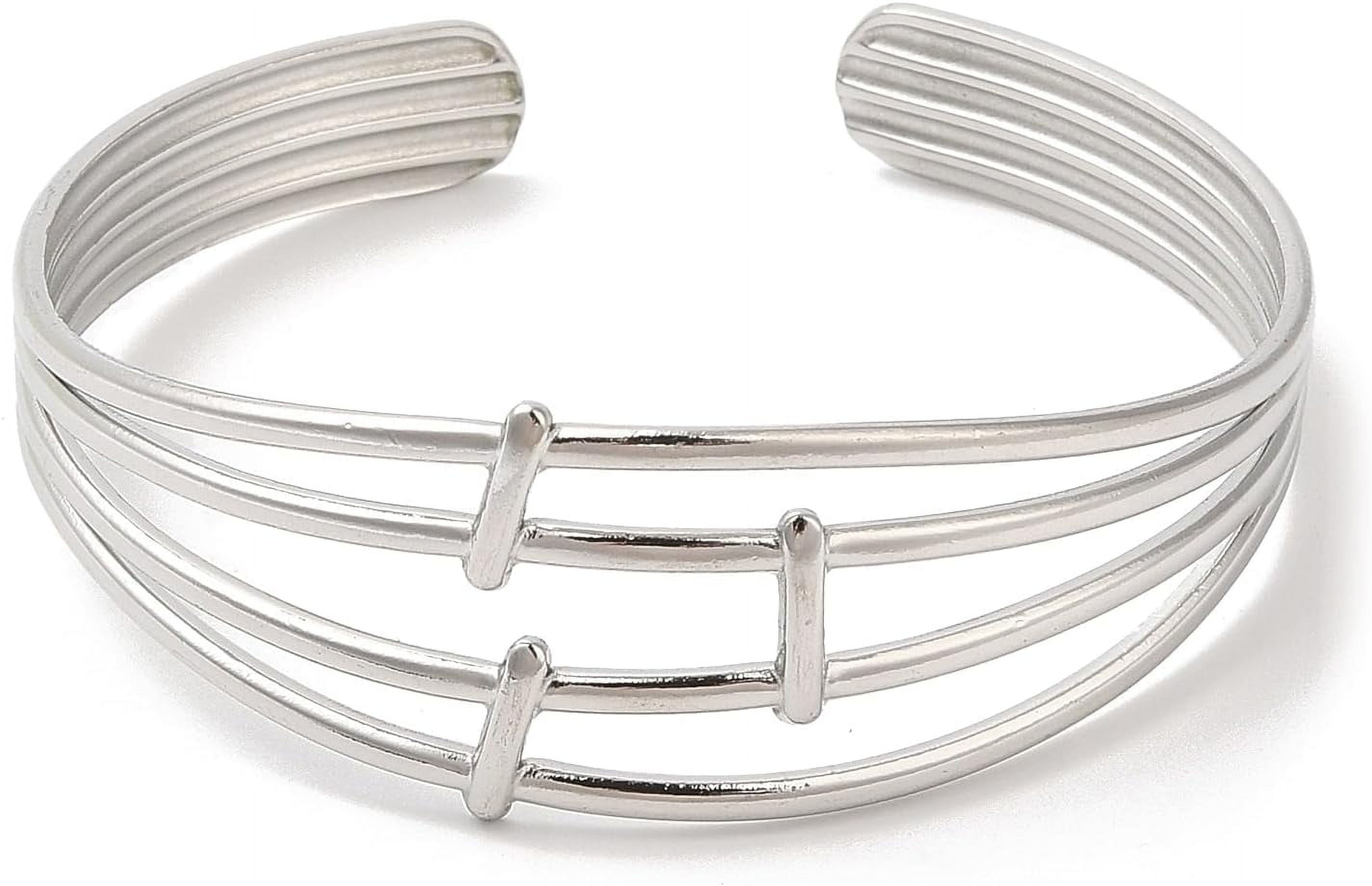 1Pcs 304 Stainless Steel Cuff Bangles Multi Layered Bangle Bracelet ...