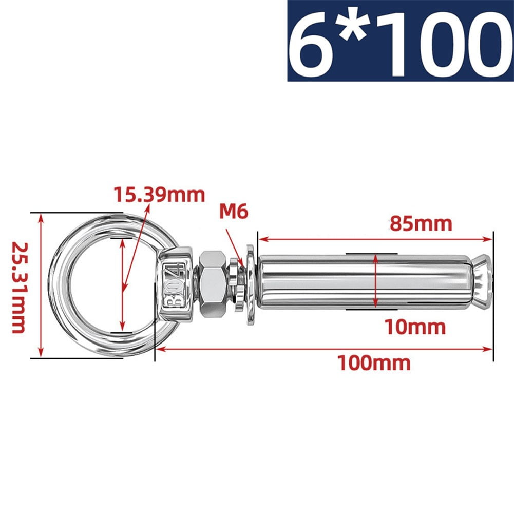 1Pcs 304 Stainless Steel Expansion Bolt Lifting Eye Bolt With Nut Ring ...