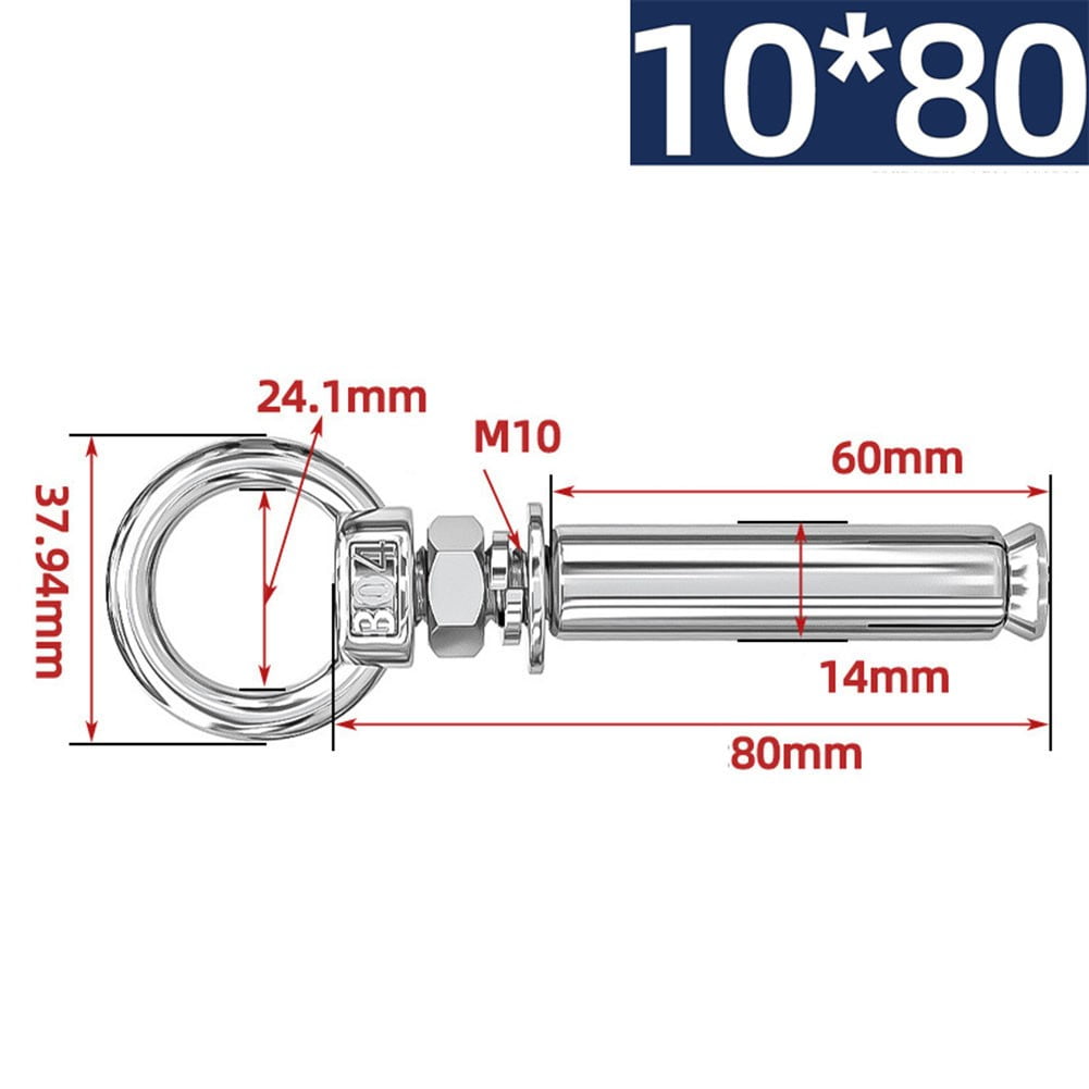 1Pcs 304 Stainless Steel Expansion Bolt Lifting Eye Bolt With Nut Ring ...