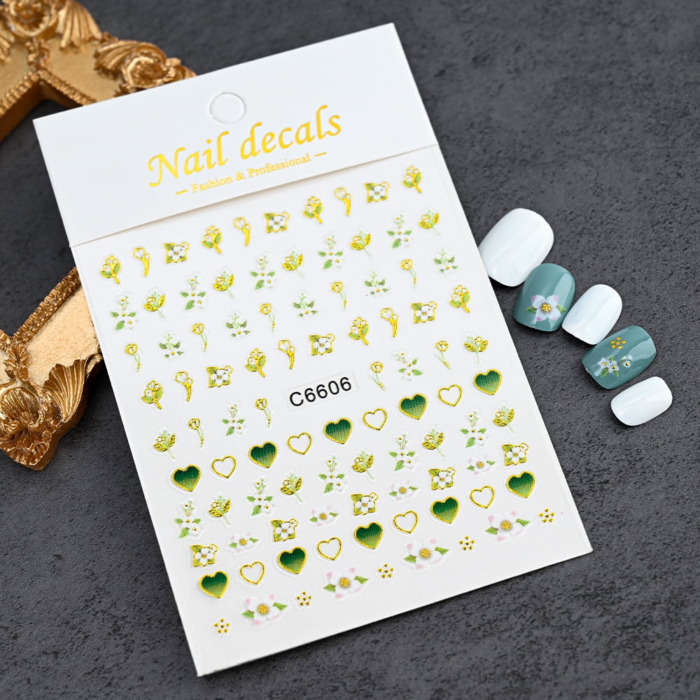 1Pcs 3D Blue Purple Marble Stripe Nail Art Stickers Bronzing Wave Line ...