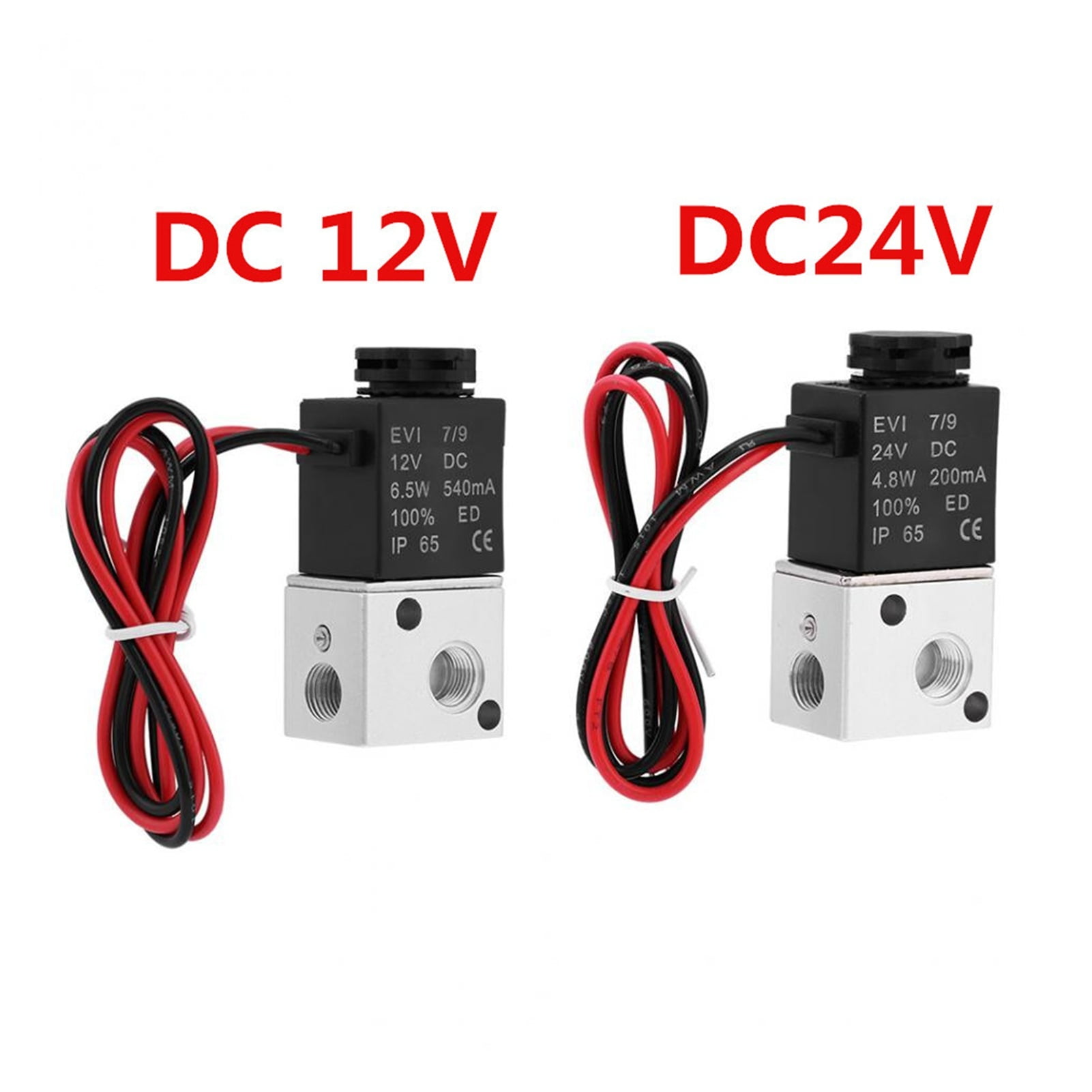 1Pcs 3V1-06 NC Solenoid Valve DC 12V/24V 3 Way 2 Position 1/8inch B-S-P Normally Closed ...