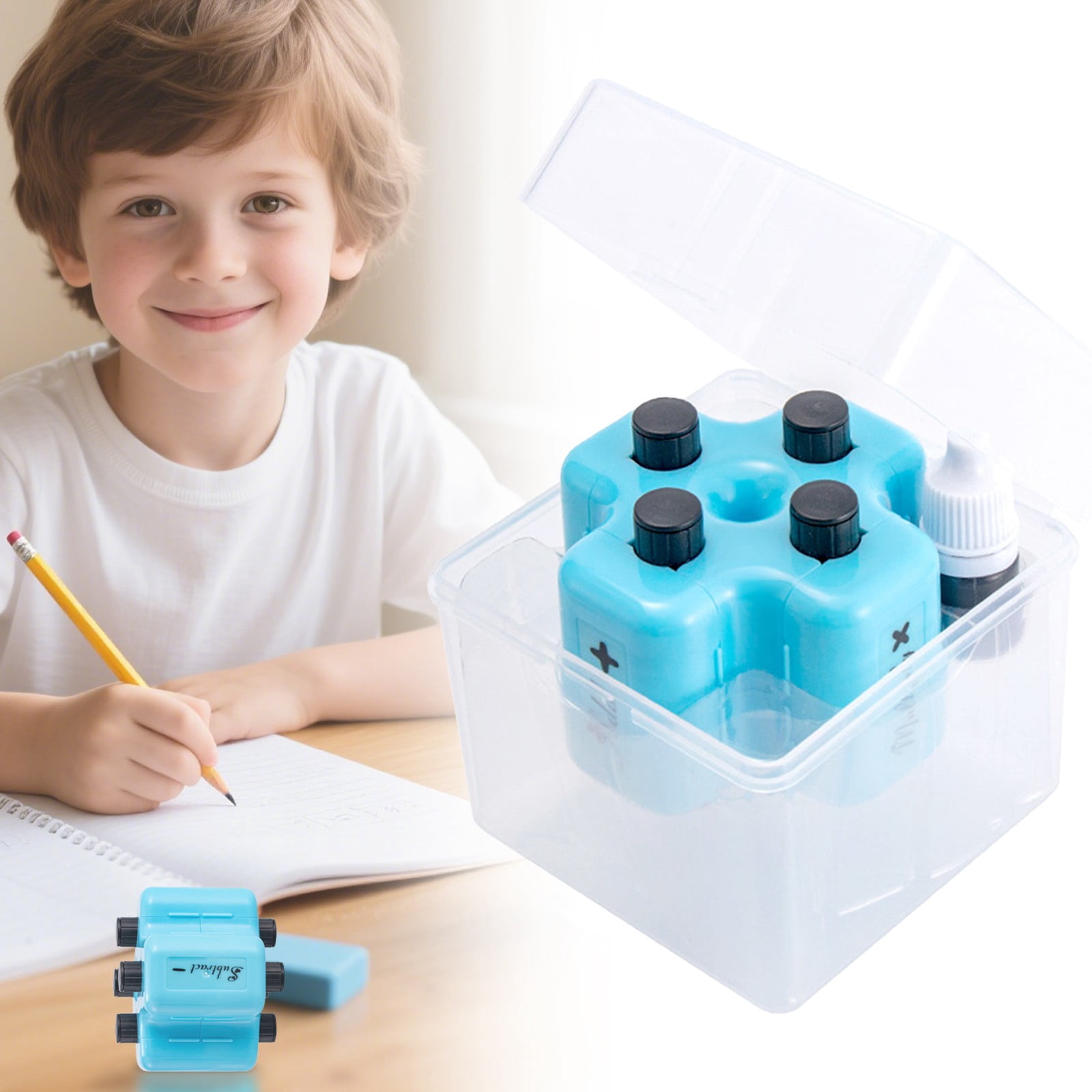 1Pcs 4 in 1 Math Roller Stamp,Math Stamp Roller, Randomized Addition ...