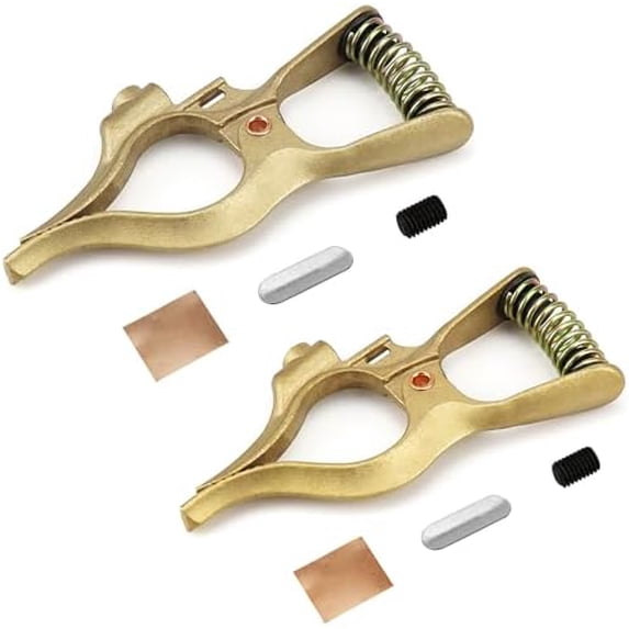 1Pcs 500-Amp + 1Pcs 300-Amp Brass Clamp T-Style Welding Ground Earth ...