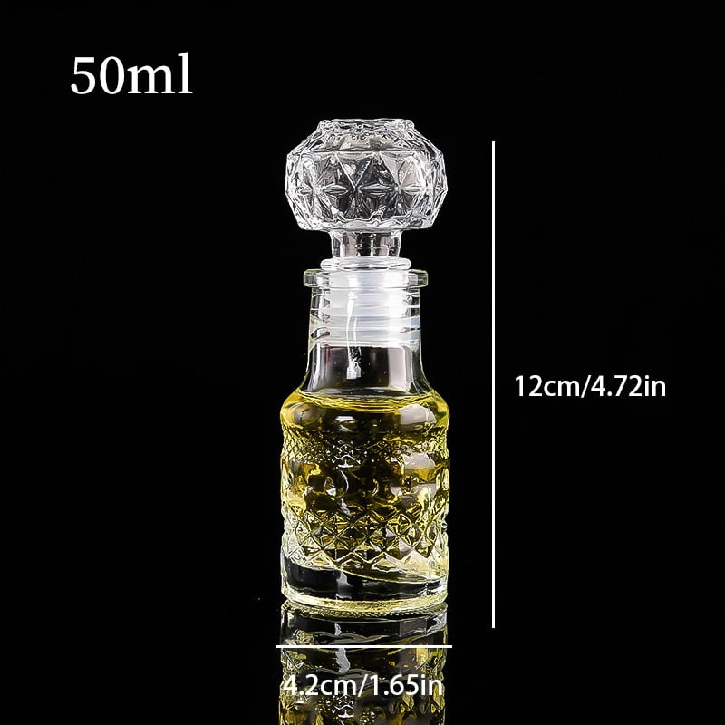 1Pcs 50ml Transparent Small Empty Spirit Whisky Wine Bottle Mini Glass ...