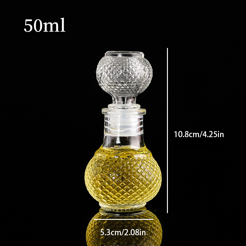 1Pcs 50ml Transparent Small Empty Spirit Whisky Wine Bottle Mini Glass ...