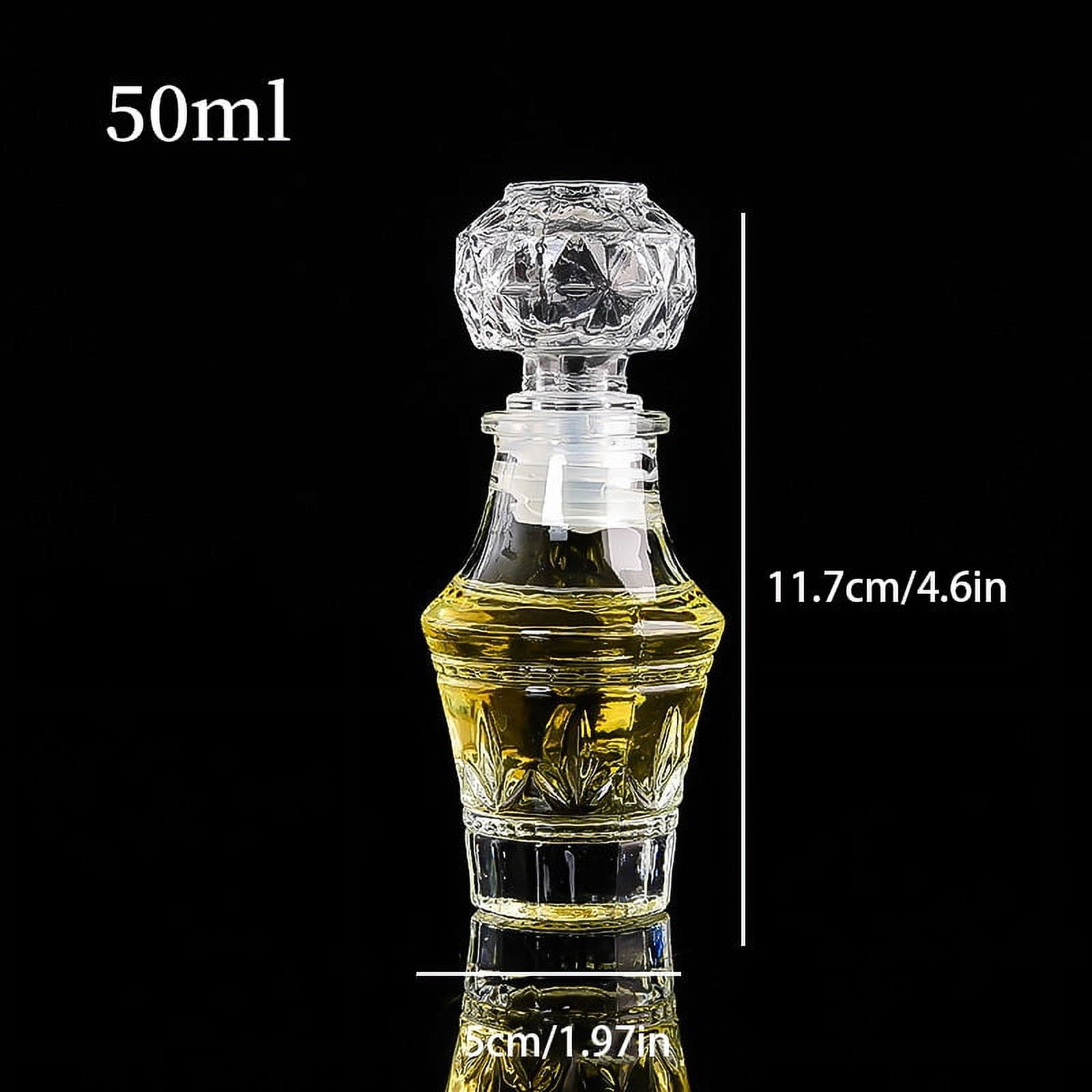 1Pcs 50ml Transparent Small Empty Spirit Whisky Wine Bottle Mini Glass ...
