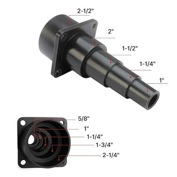 Happy Tree Universal Shop Vac Extractor Attachment with 2-1/2" and 1-7/ ...