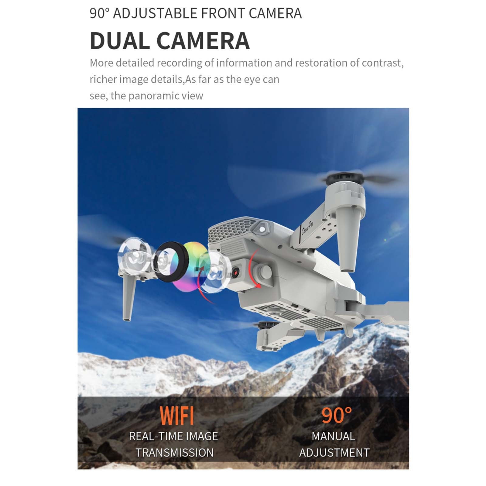 1Pcs Aerial Drone - 5"x3"x2" Foldable Quadcopter with 4K HD Cameras ...