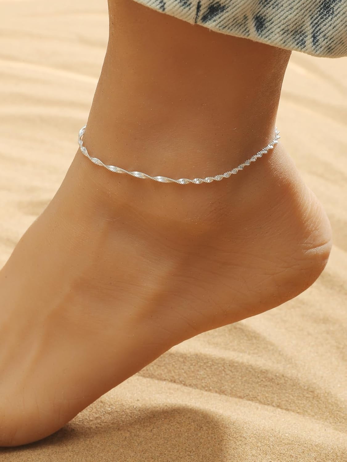 1Pcs Alloy Entangle Chain Anklets for Women Platinum Charm Anklets ...
