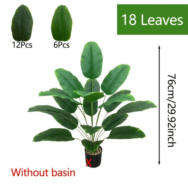 1Pcs Artificial Banana Leaf Tree Simulation Green Plant for Living Room ...