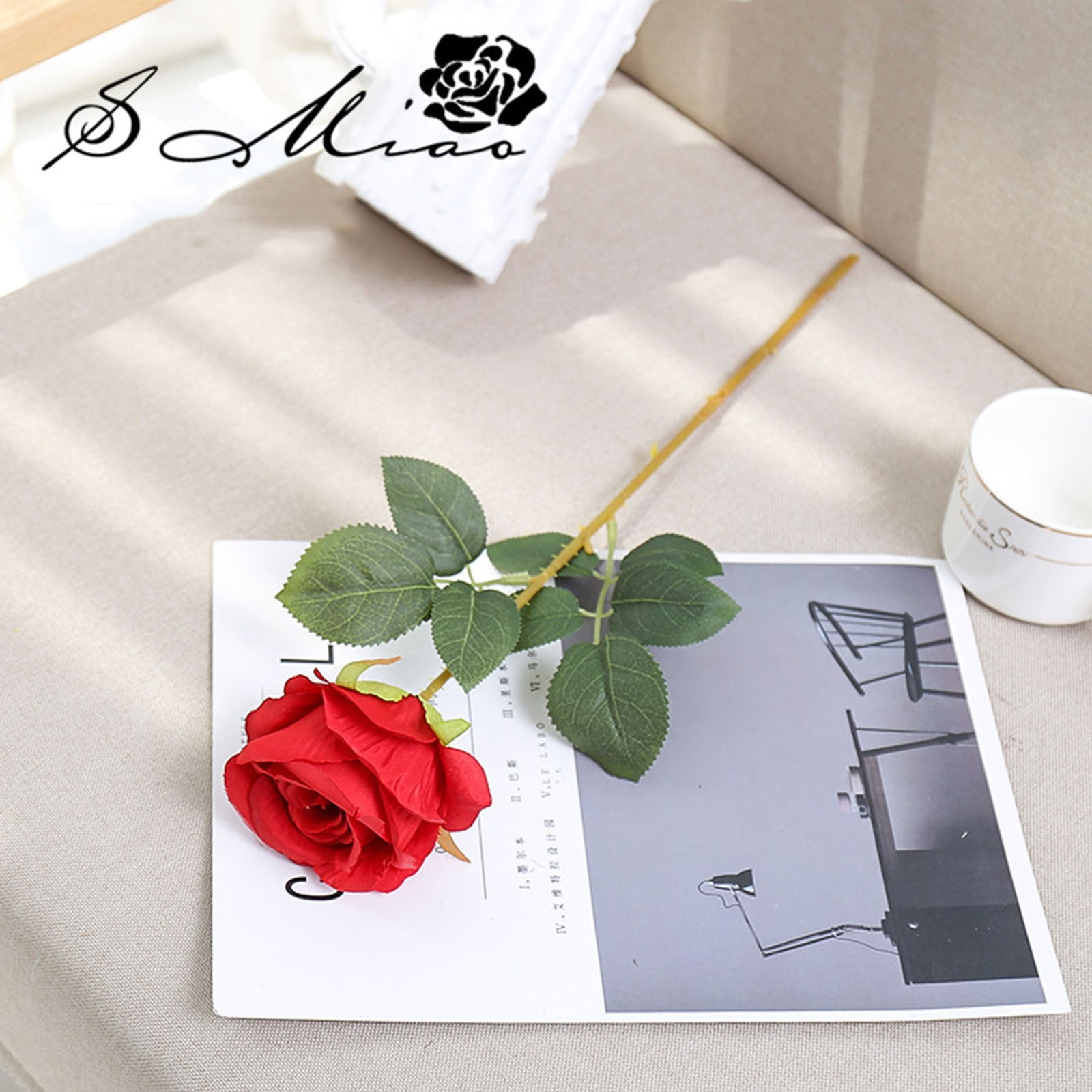 1Pcs Artificial Roses Flowers, Realistic Blossom Roses, Real Touch Silk ...