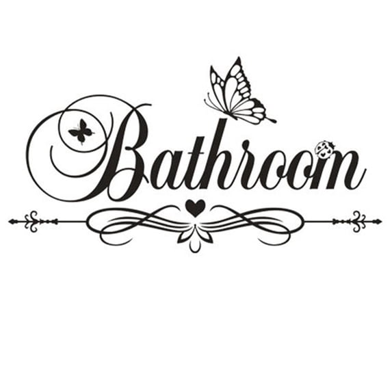 Picniva Bathroom Restroom Door Sign, Vinyl PVC Wall Sticker, 27x14cm ...