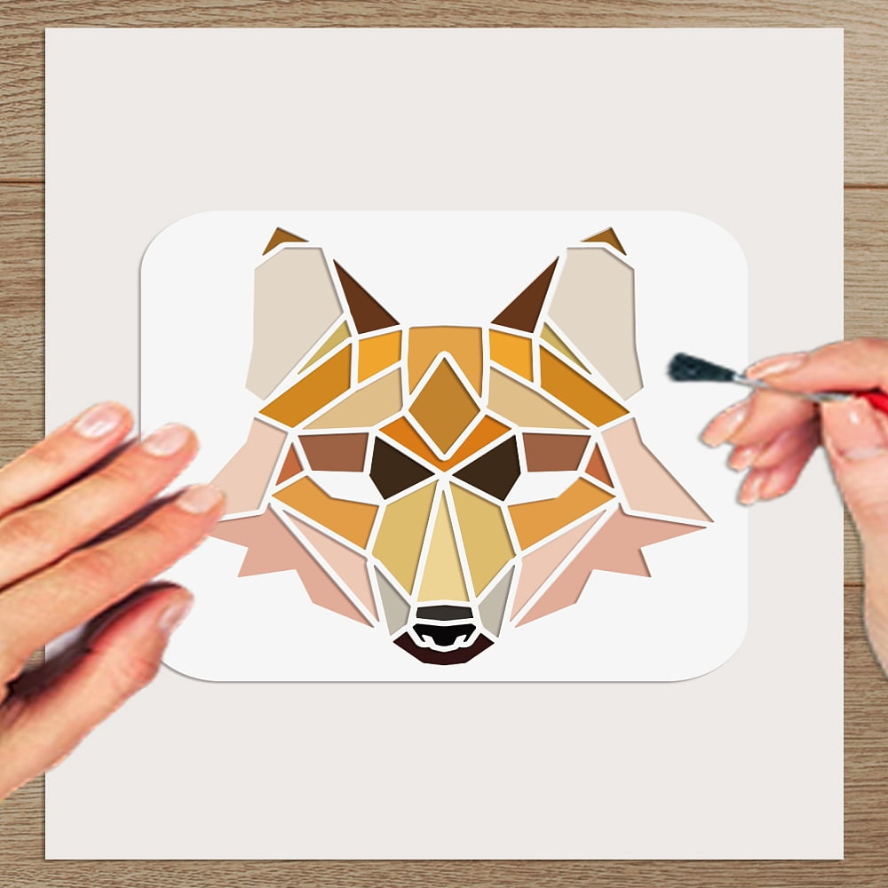 1Pcs Bear Plastic Drawing Stencils Reusable Stencil Geometric Animal ...