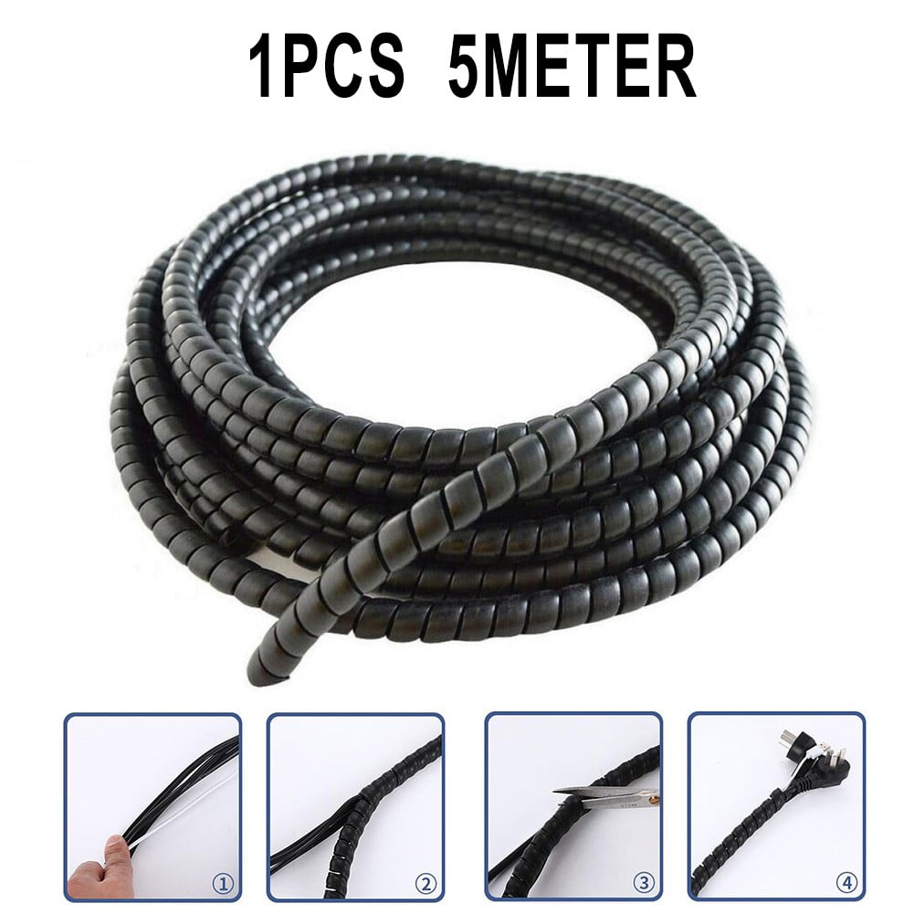 1Pcs Black Hydraulic Hose Guard/Cable Protection/Spiral Wound 5M D-8/10 ...