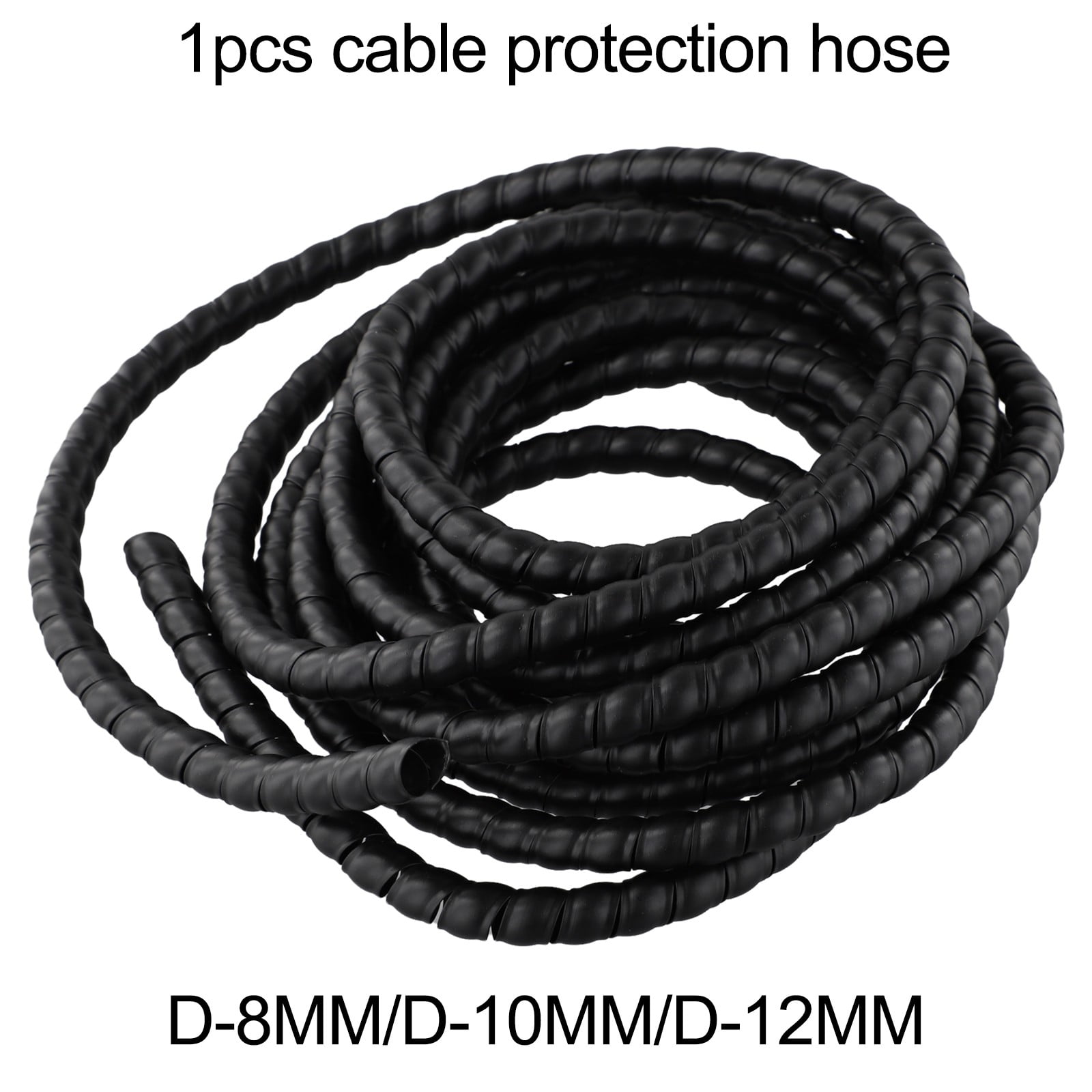 1Pcs Black Hydraulic Hose Guard/Cable Protection/Spiral Wound 5M D-8/10 ...