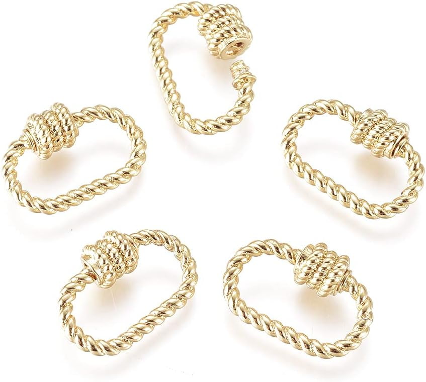 1Pcs Brass Oval Screw Carabiner Lock Charm Oval Screw Locking Keychain ...