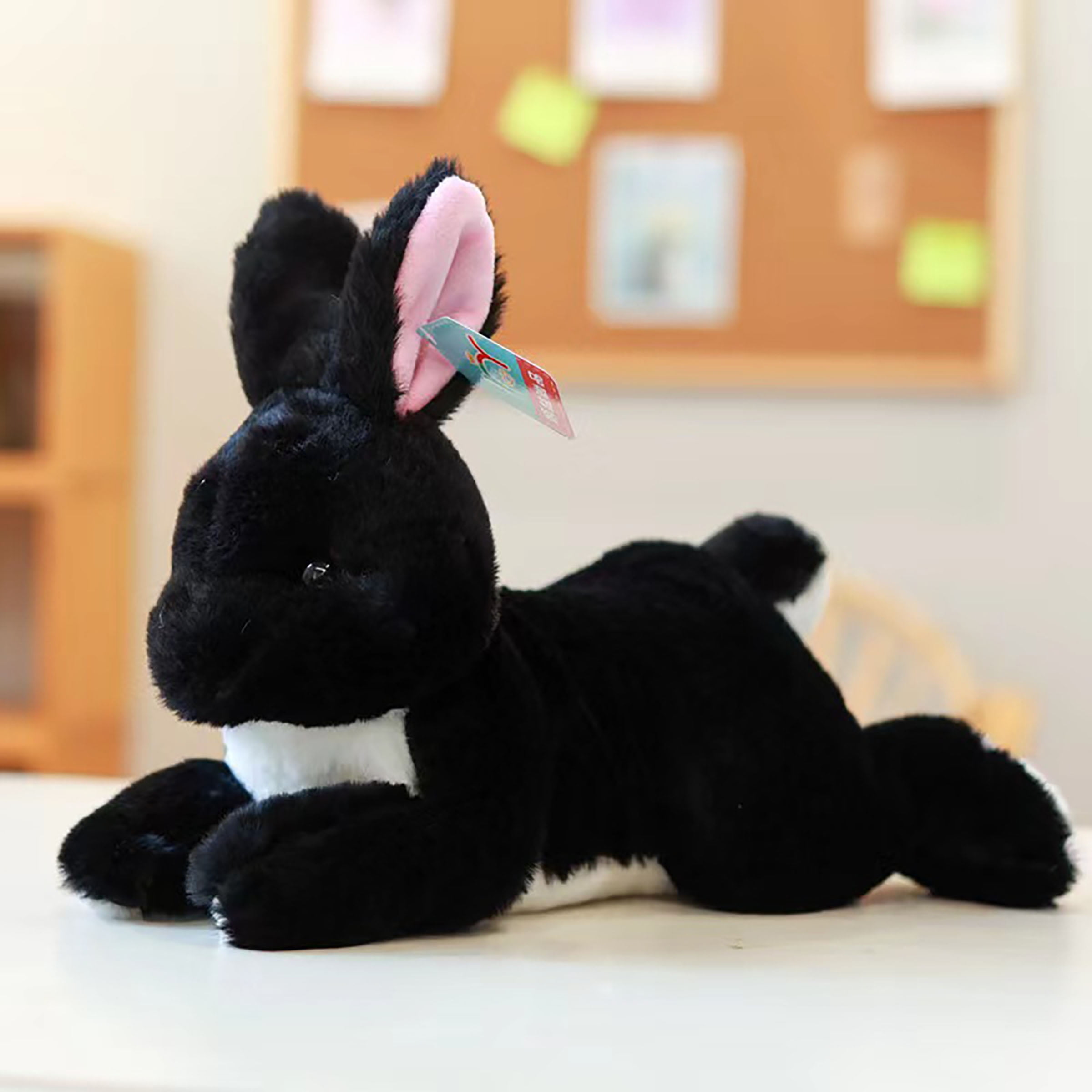 1Pcs Bunny Gift Stuffed Animal Realistic Rabbit Plush Toy Black 11.8 ...