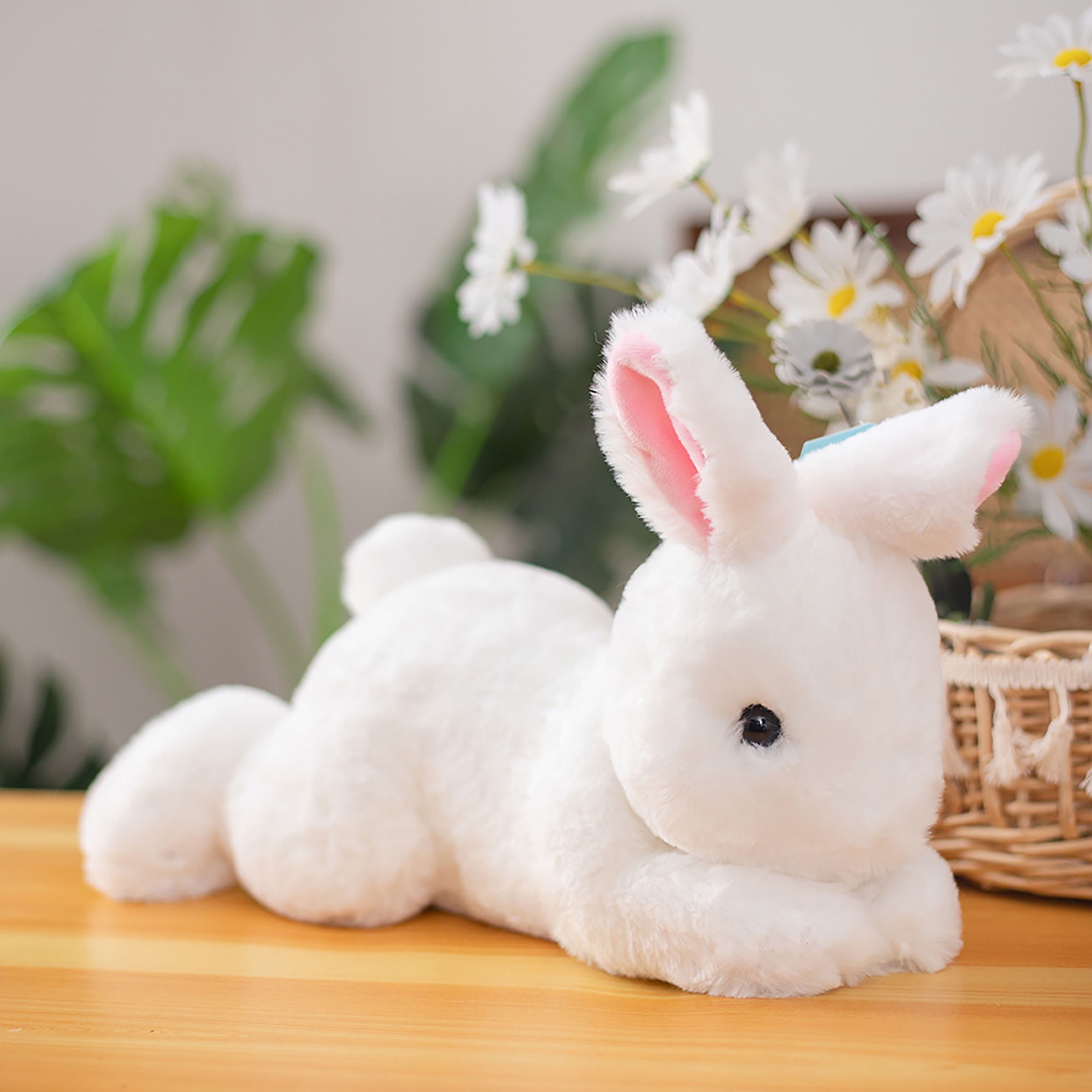 1Pcs Bunny Gift Stuffed Animal Realistic Rabbit Plush Toy White 11.8 ...