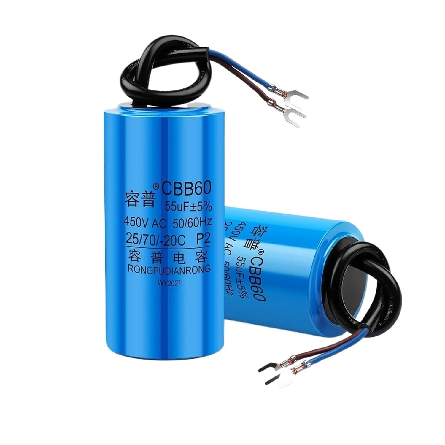 1Pcs CBB60 Motor Run Capacitor 450V AC Starting Capacitors 30-60UF for ...