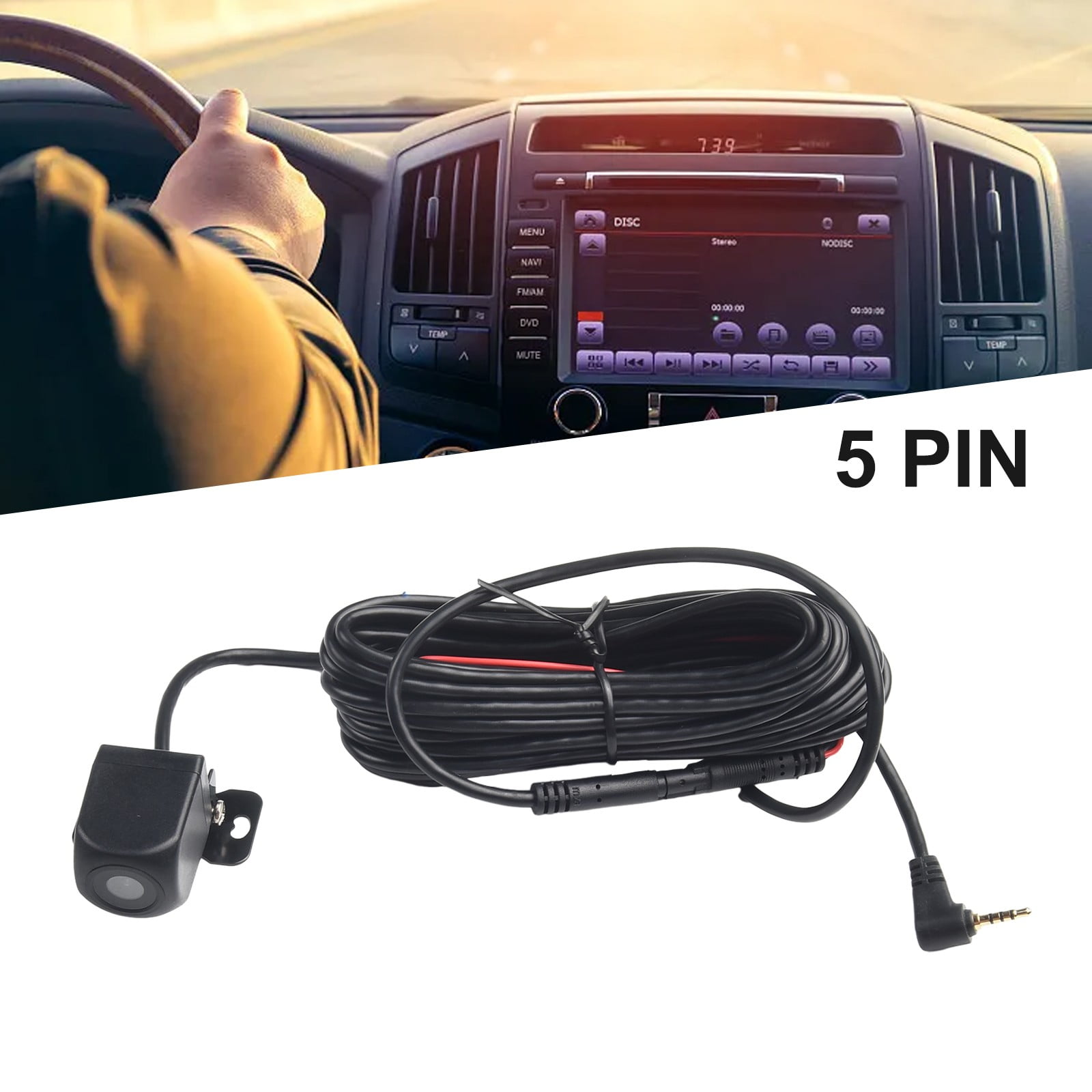 1Pcs Car Mirror Dash Cam DVR Rear View Camera 720P 5Pin 2.5mm ...
