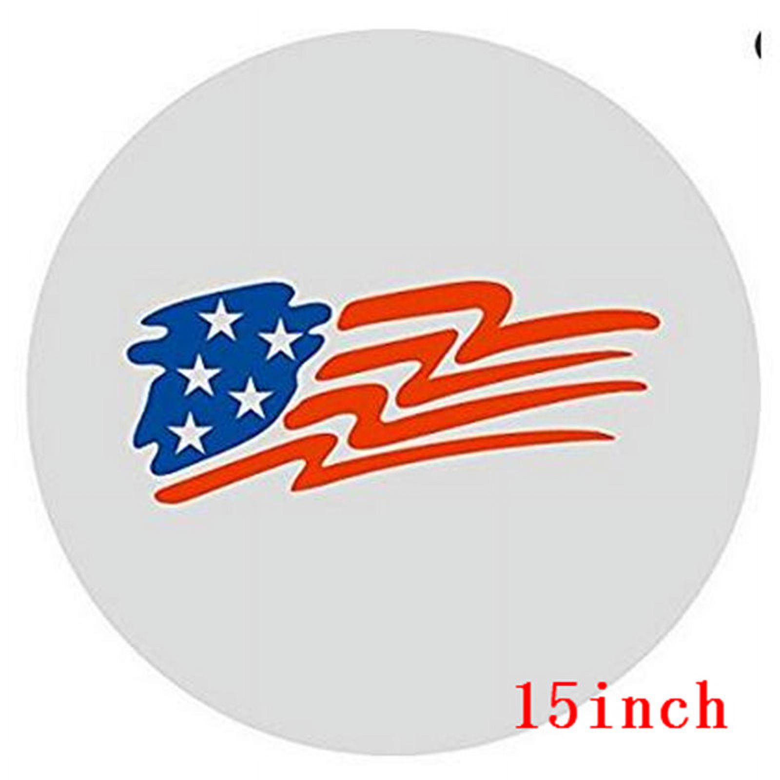 1Pcs Car Tire Cover 14" 15" 16" 17 inch White USA Flag Logo PVC PU ...