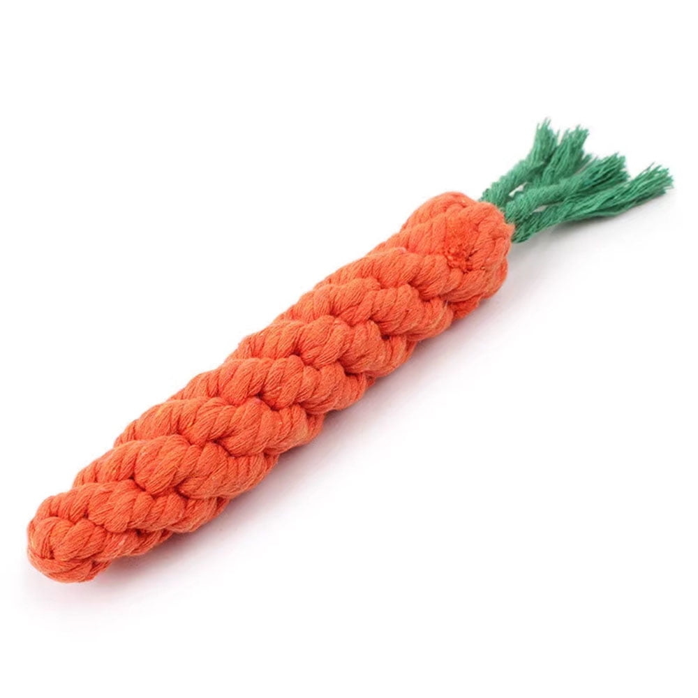 1Pcs Carrot Dog Bite Rope Pet Dog Toys Safe Durable Braided Bite Dog ...