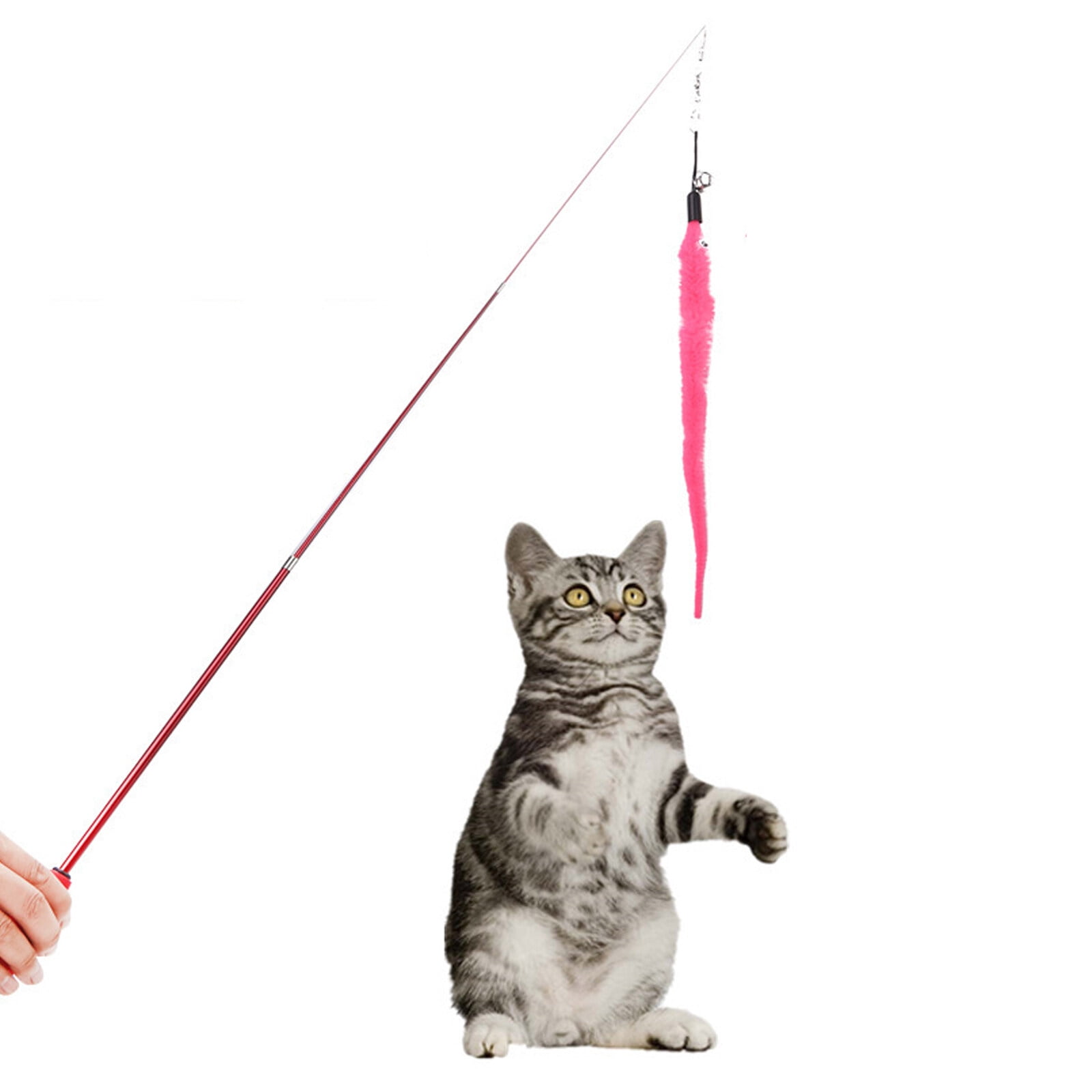 1Pcs Cat Catcher Toy Wooden Pole With Bell, Elastic Pole, Cat Toy ...