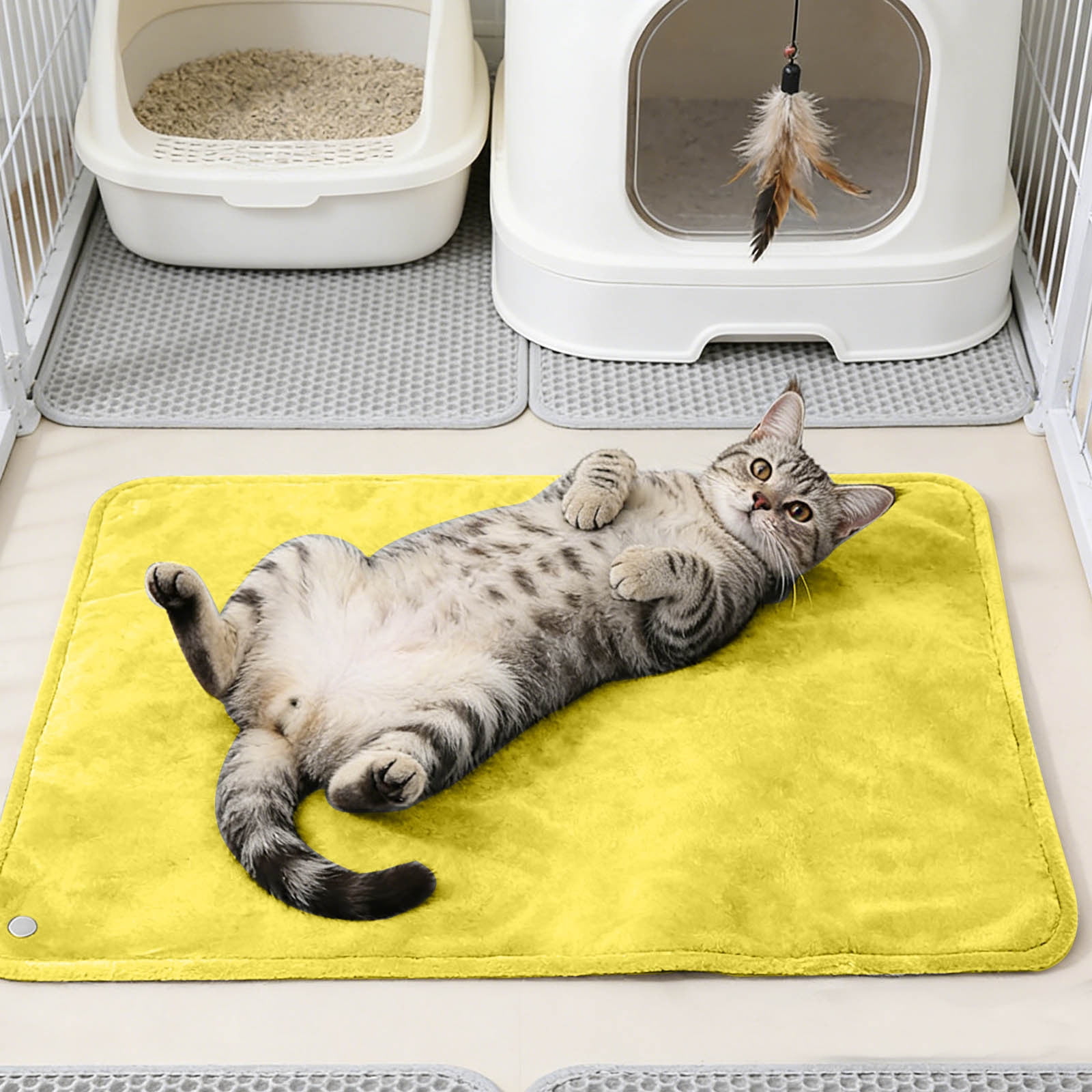 1Pcs Cat Heating Pad Rechargeable Blanket Portable Heated Cat Bed USB ...