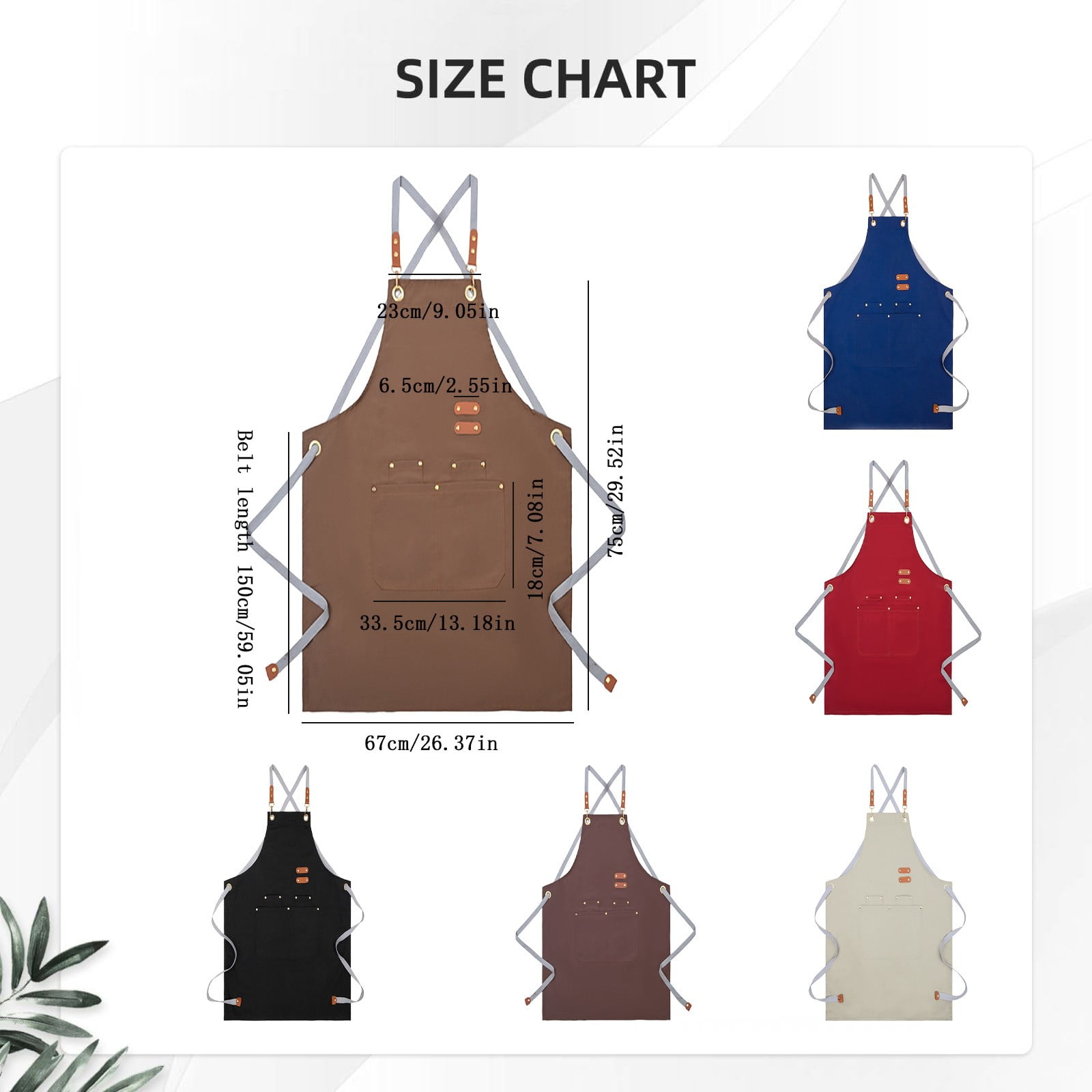 1Pcs Chef Apron for Men/Women,Cotton Canvas Cross Back Apron with ...