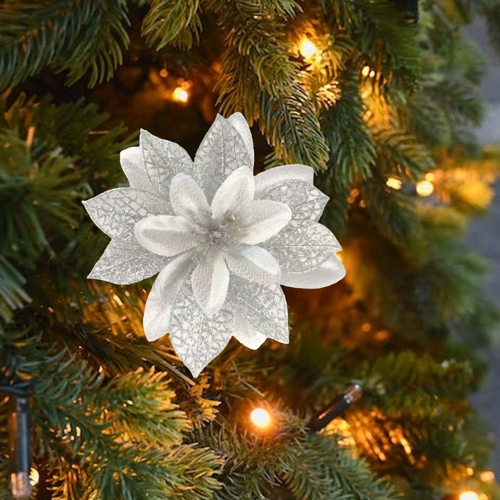 1Pcs Christmas Tree Decoration Simulation Flower Plastic Multicolor ...